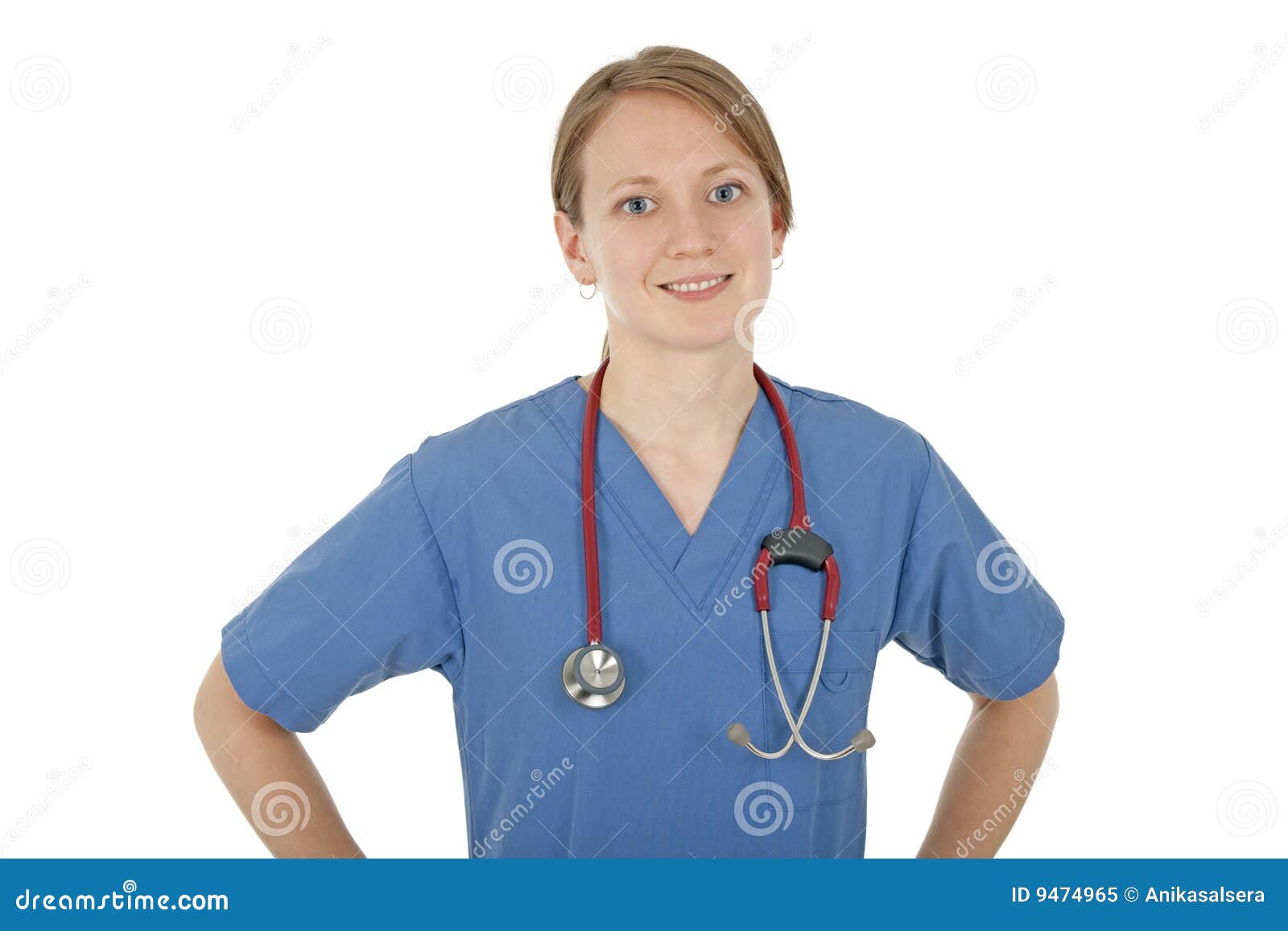 Smiling friendly nurse stock image. Image of isolated - 9474965