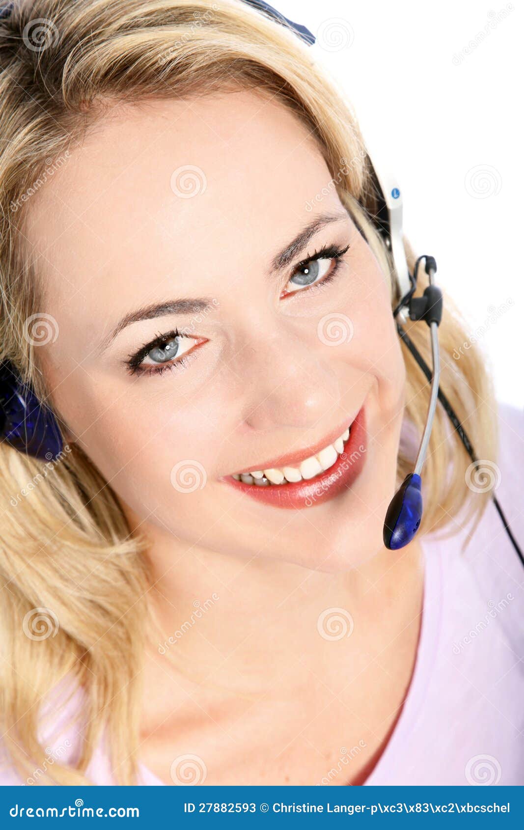 Smiling Friendly Receptionist Stock Image - Image of business, career ...