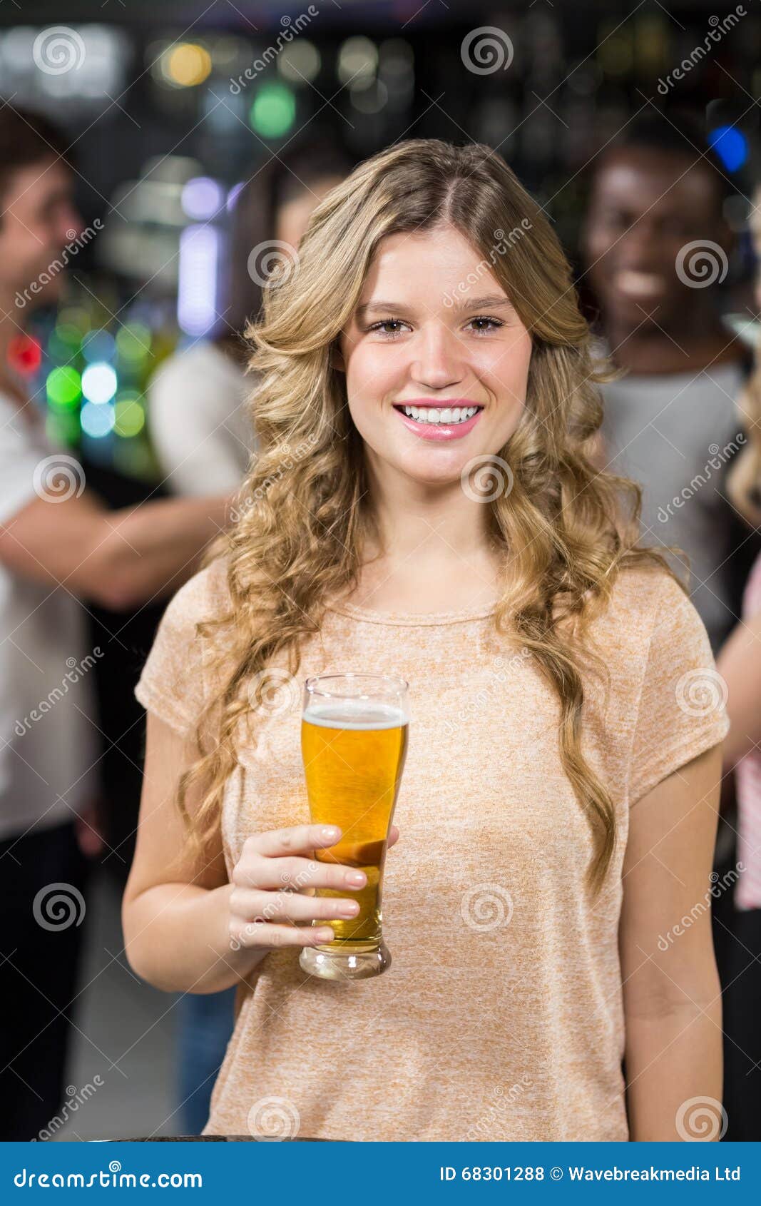 Smiling Friends Having Beers Stock Photo - Image of closeness, adult ...