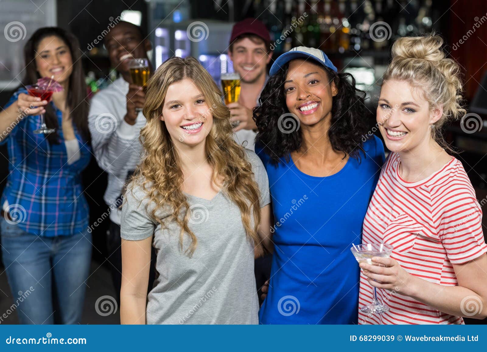 Smiling Friends Having a Drink Stock Image - Image of caucasian ...