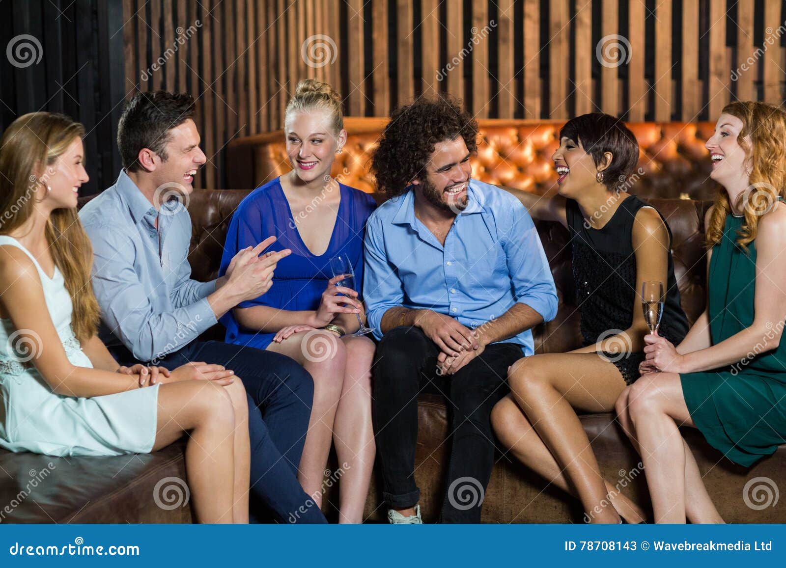 Smiling Friends Interacting with Each Other Stock Image - Image of ...