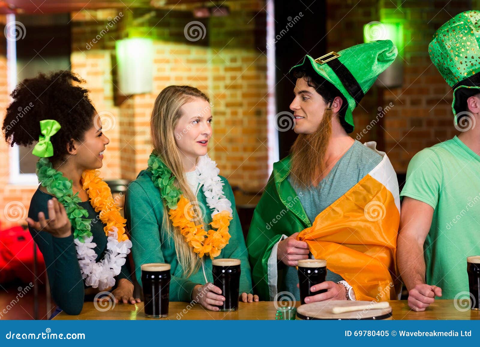 Smiling Friends with Irish Accessory Stock Image - Image of decoration ...