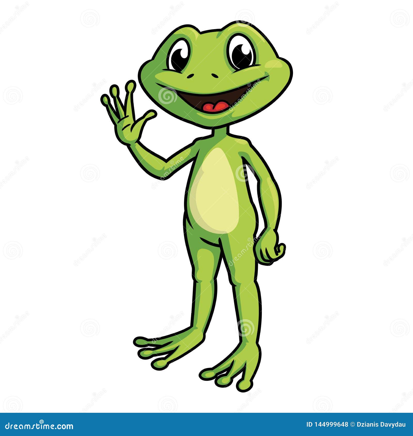 Smiling frog waving hand stock vector. Illustration of graphic - 144999648