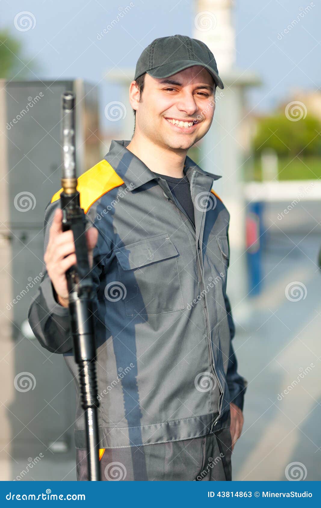 Smiling Gas Station Worker at Work Stock Image - Image of diesel ...