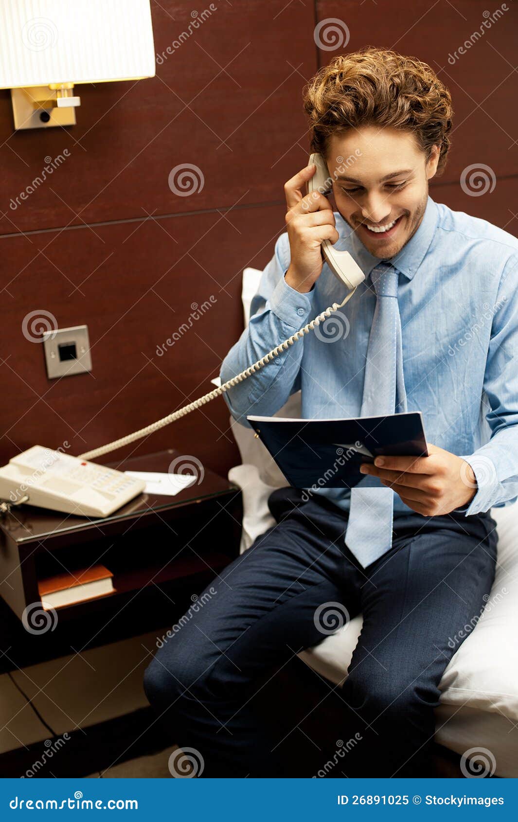 Smiling Gentleman Placing an Order Over the Phone Stock Image - Image ...