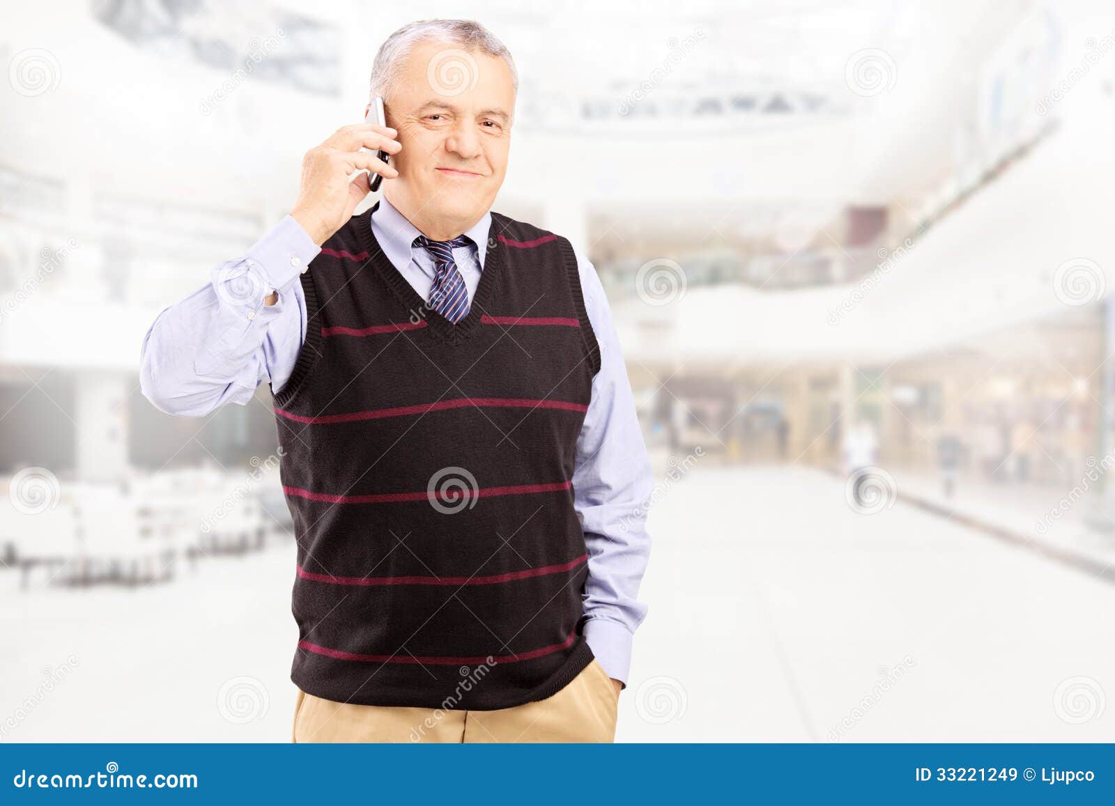 Smiling Gentleman Talking on a Phone and Posing Stock Image - Image of ...