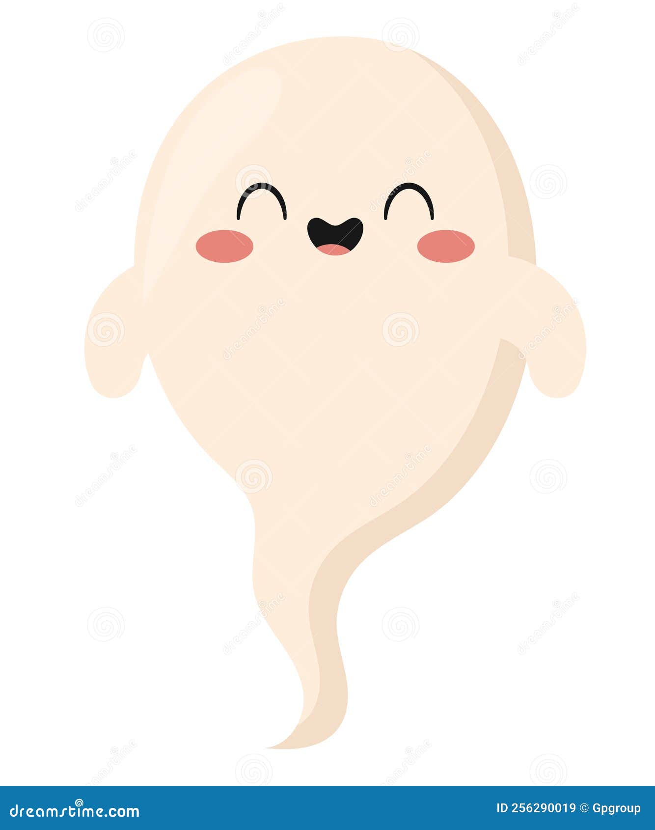 Smiling ghost design stock vector. Illustration of halloween - 256290019