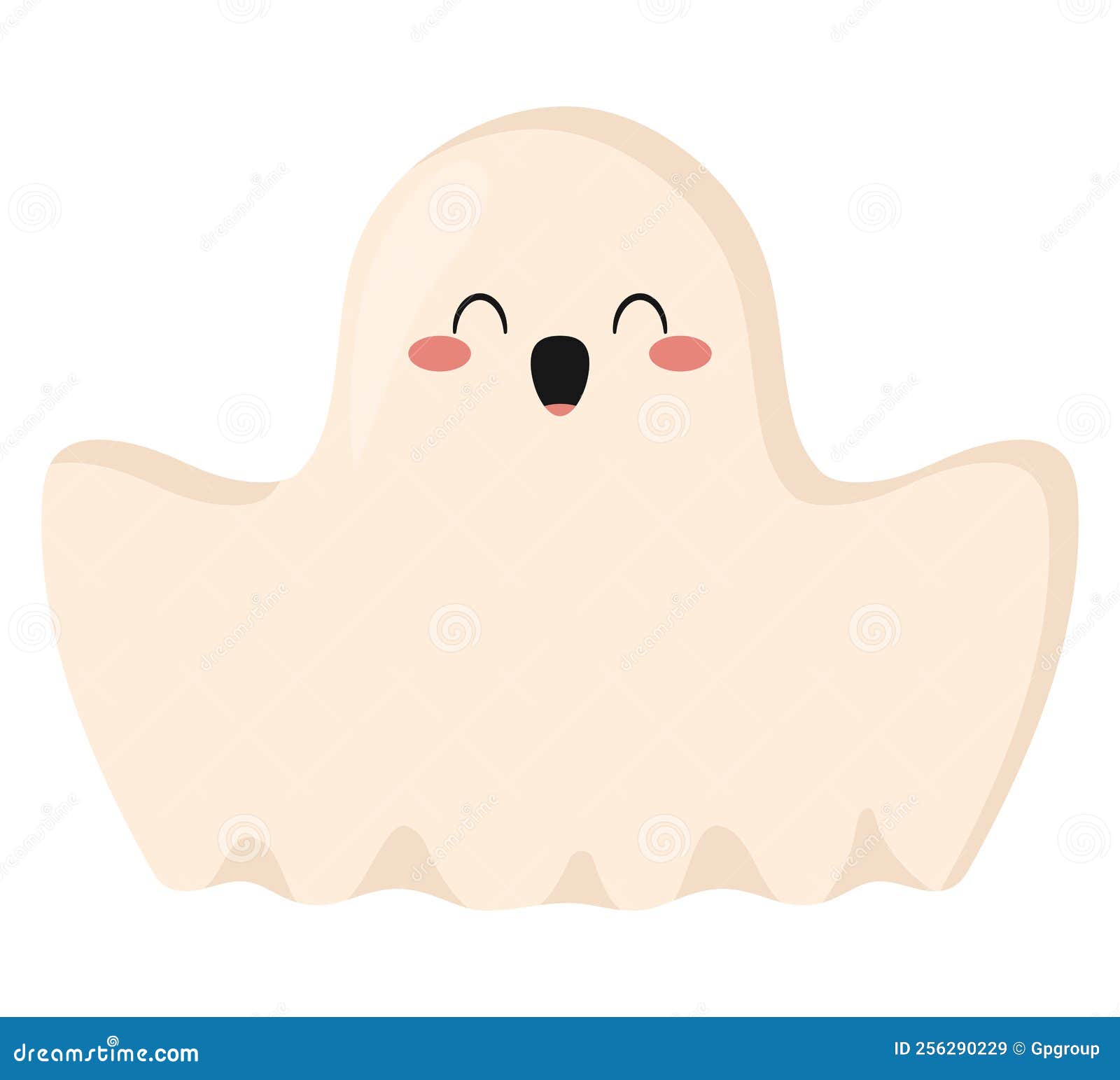 Smiling ghost illustration stock vector. Illustration of cute - 256290229