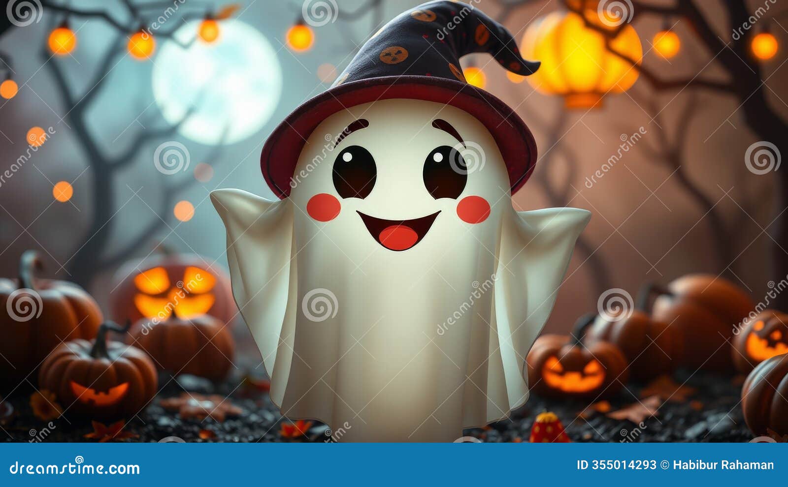 Smiling Ghost In An Old Tattered Sheet Isolated On Black Background ...