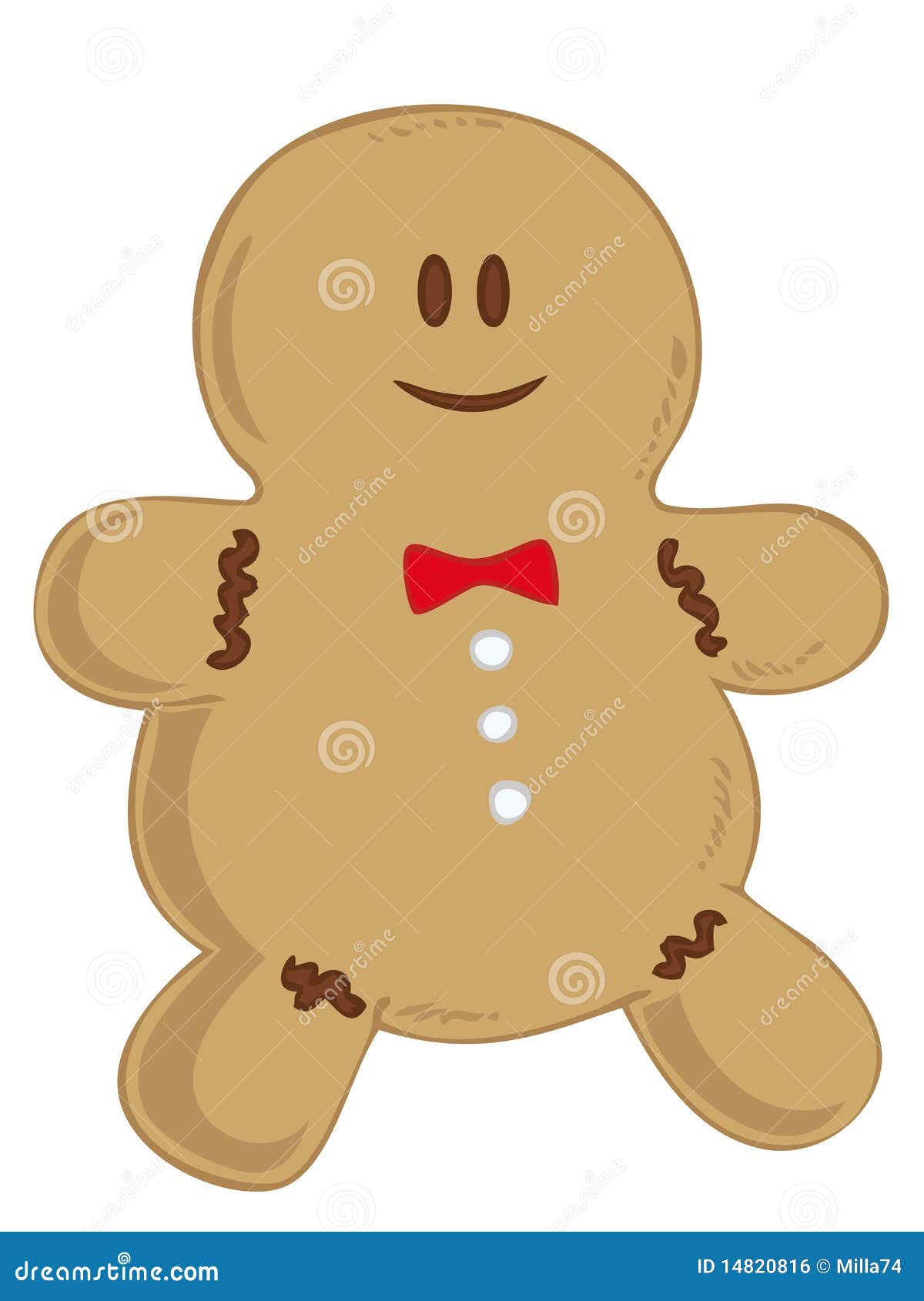 Smiling Gingerbread man. stock vector. Illustration of cake - 14820816