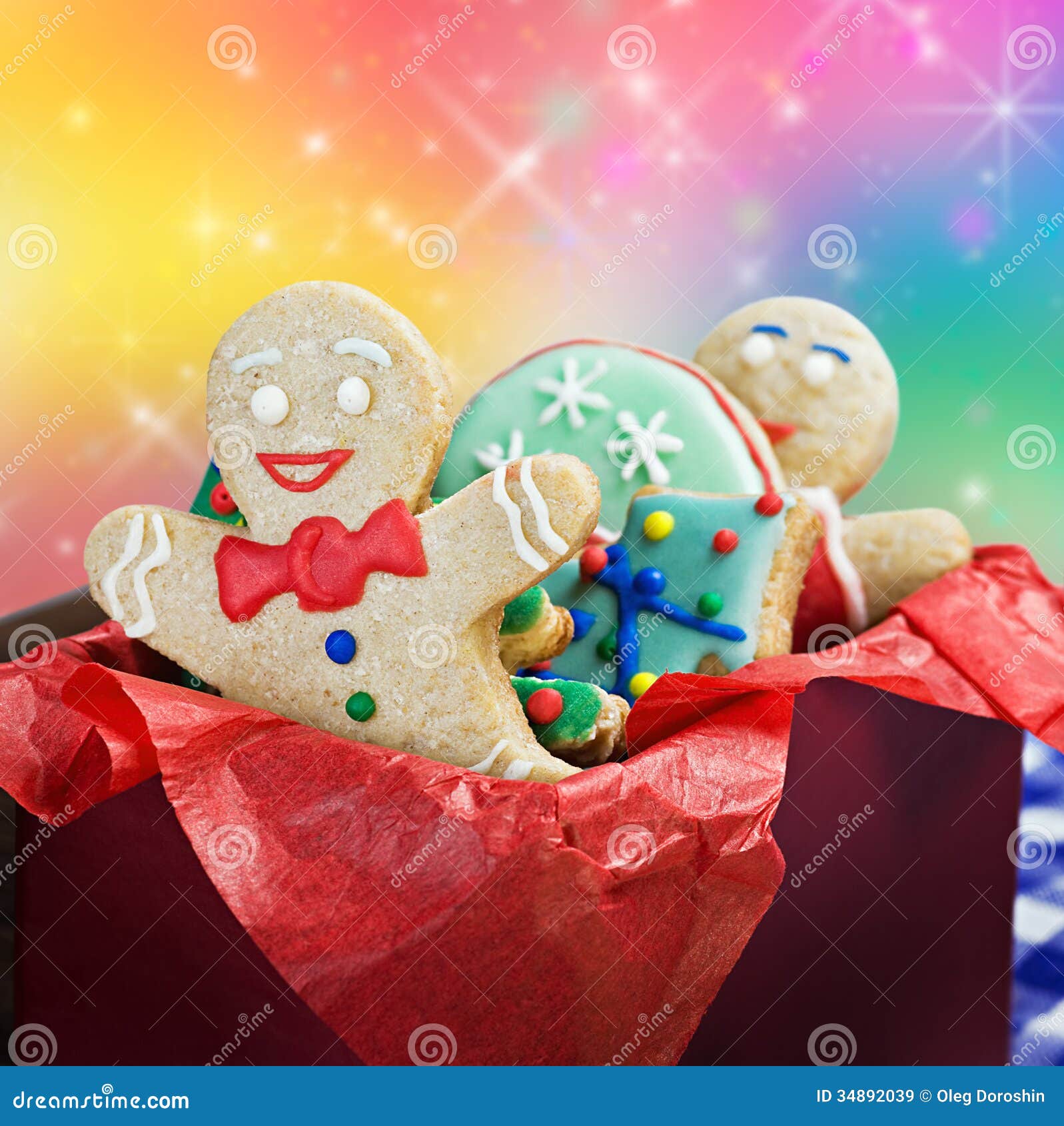 Smiling Gingerbread Man Cookies Stock Image - Image of colorful ...