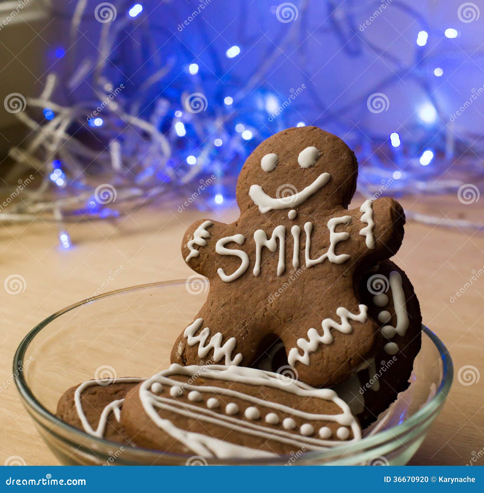 Smiling gingerbread man stock photo. Image of decoration - 36670920