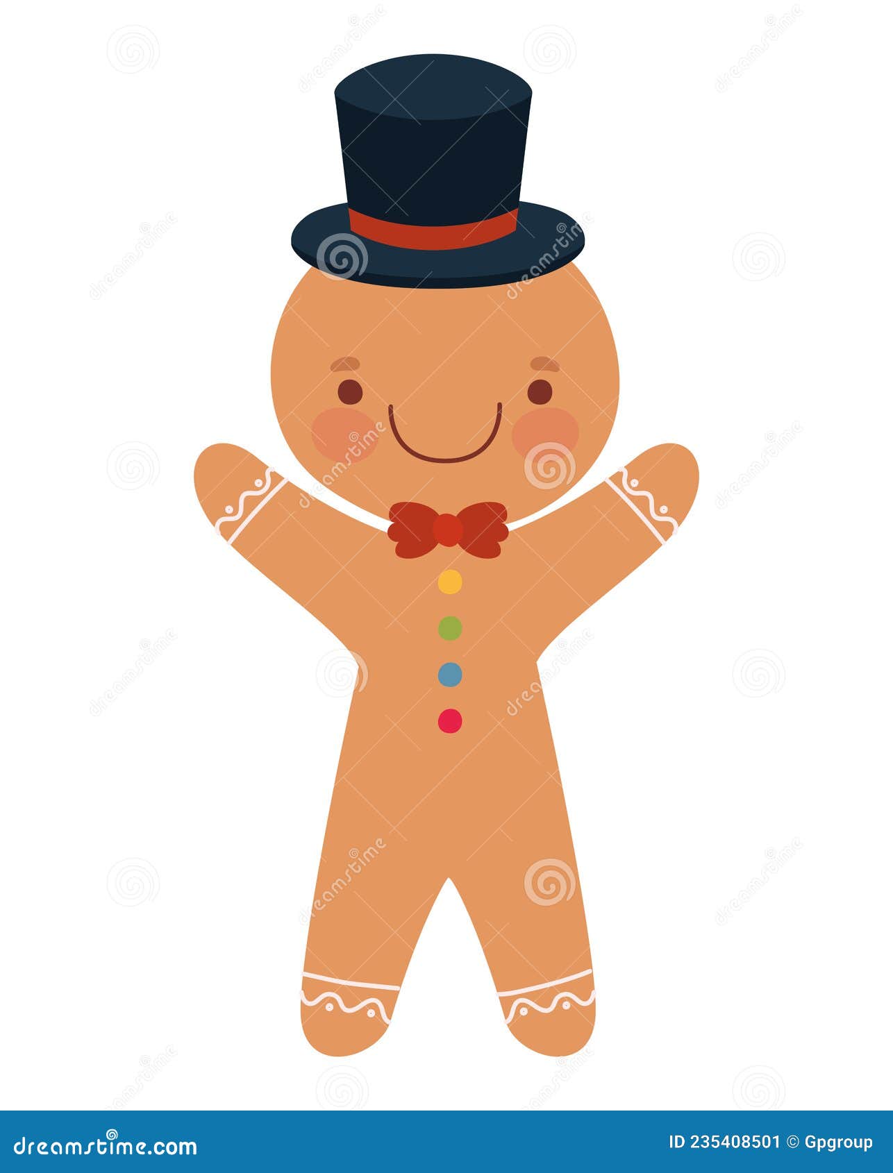 Smiling Gingerbread Man Desing Stock Vector - Illustration of smile ...