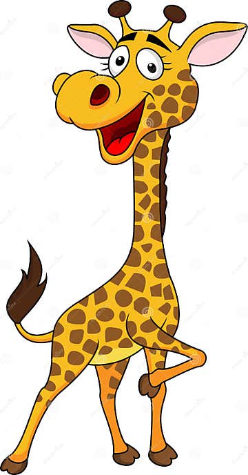 Smiling giraffe cartoon stock vector. Illustration of neck - 29185055