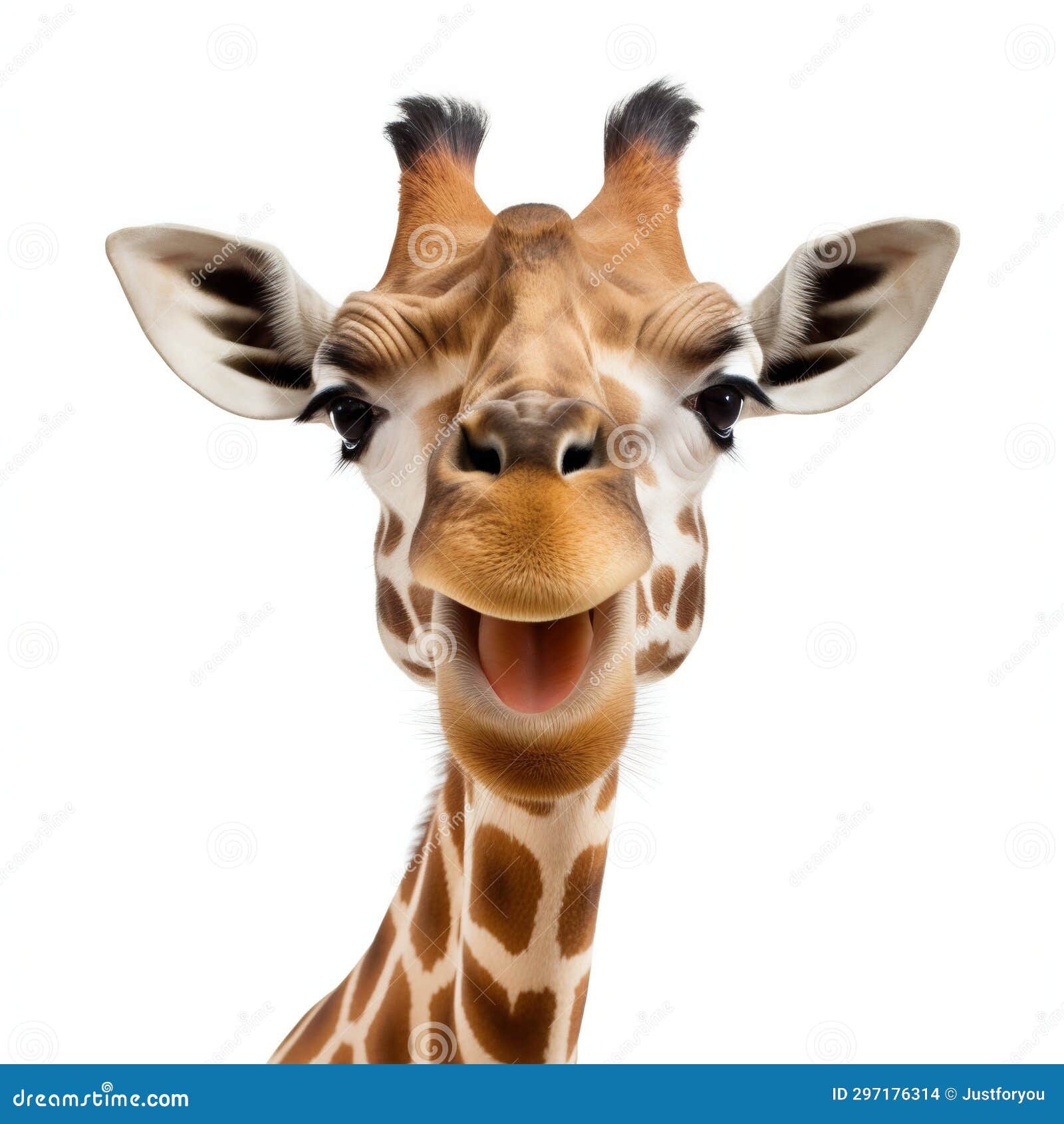 Smiling Giraffe Isolated on White Background. Generative Ai Stock ...