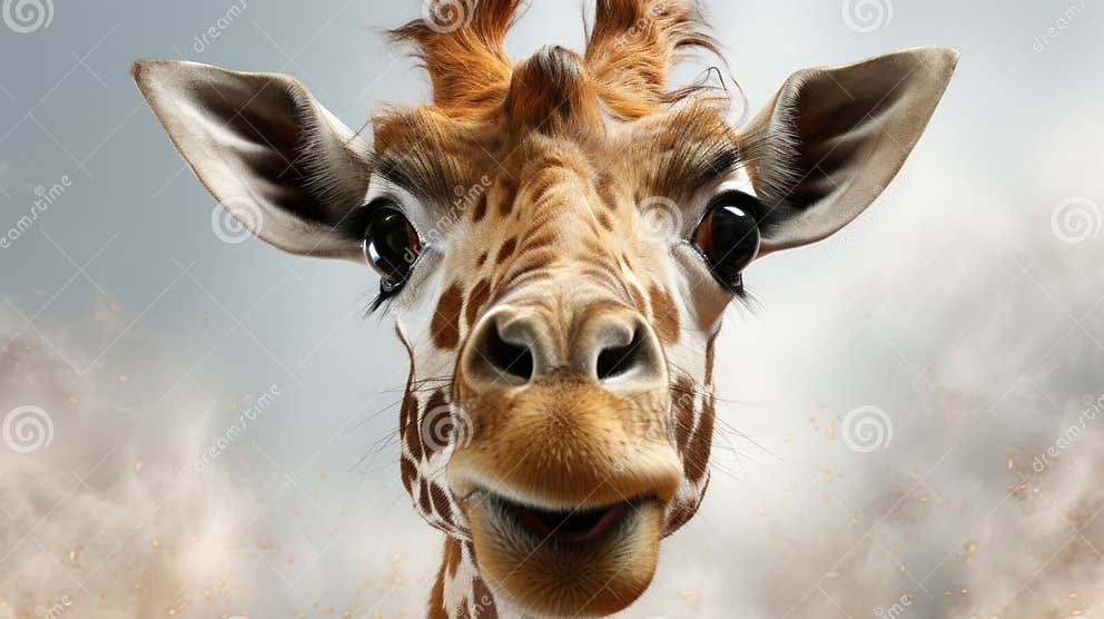 A Smiling Giraffe is Looking at the Camera Stock Photo - Image of tall ...