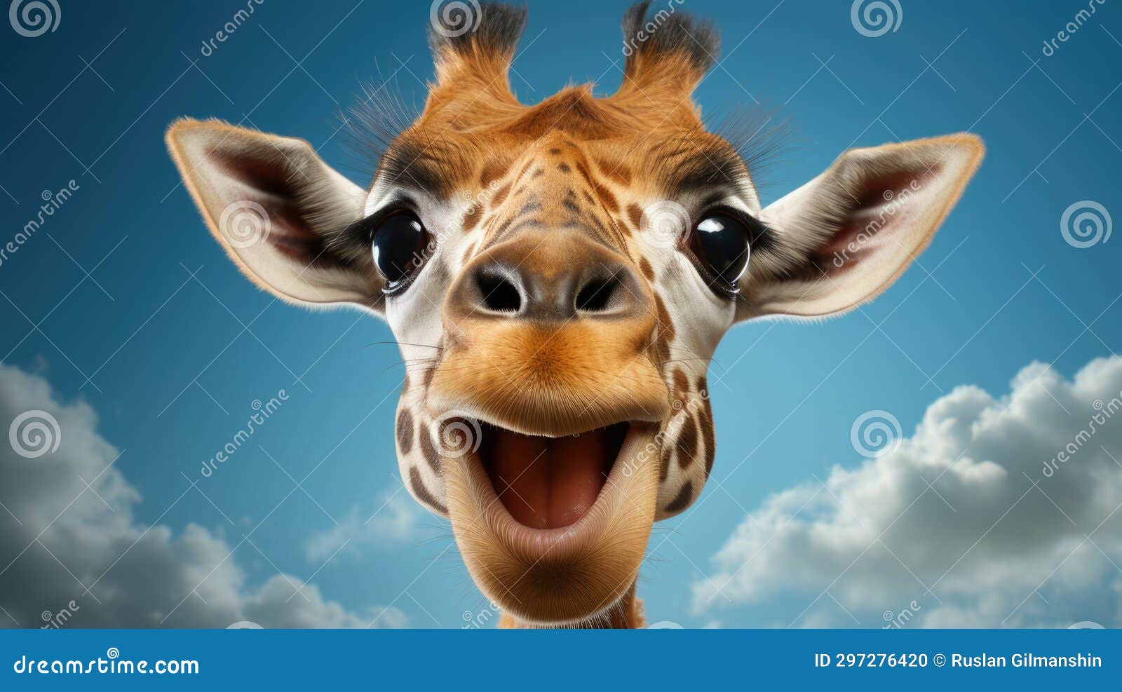 A Smiling Giraffe is Looking at the Camera Stock Illustration ...