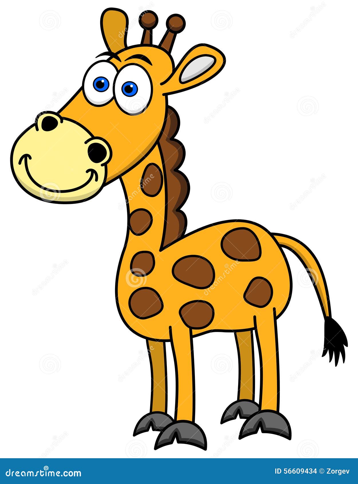 Smiling giraffe stock vector. Illustration of wildlife - 56609434