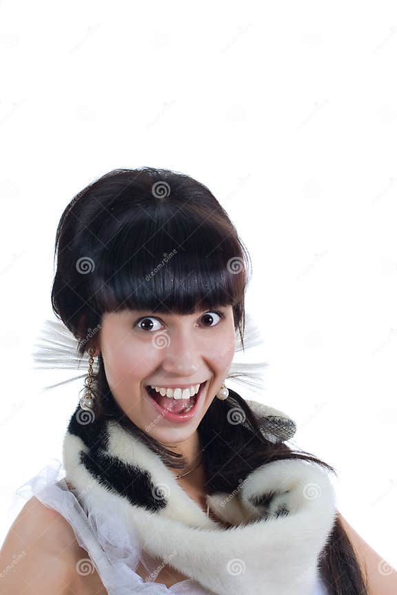 Smiling girl stock photo. Image of mink, happy, smile - 11054766