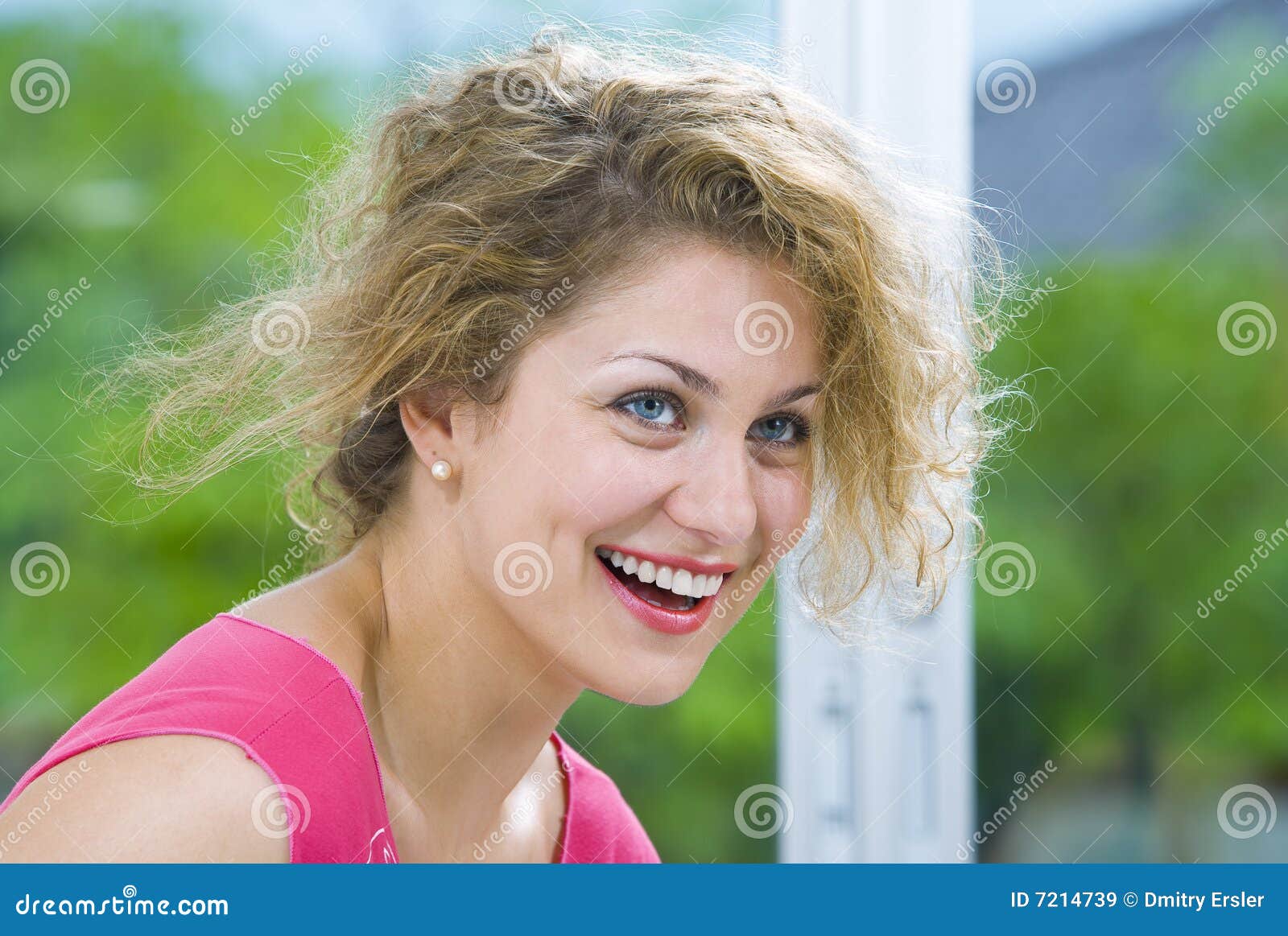 Smiling girl stock image. Image of blond, joyful, happy - 7214739