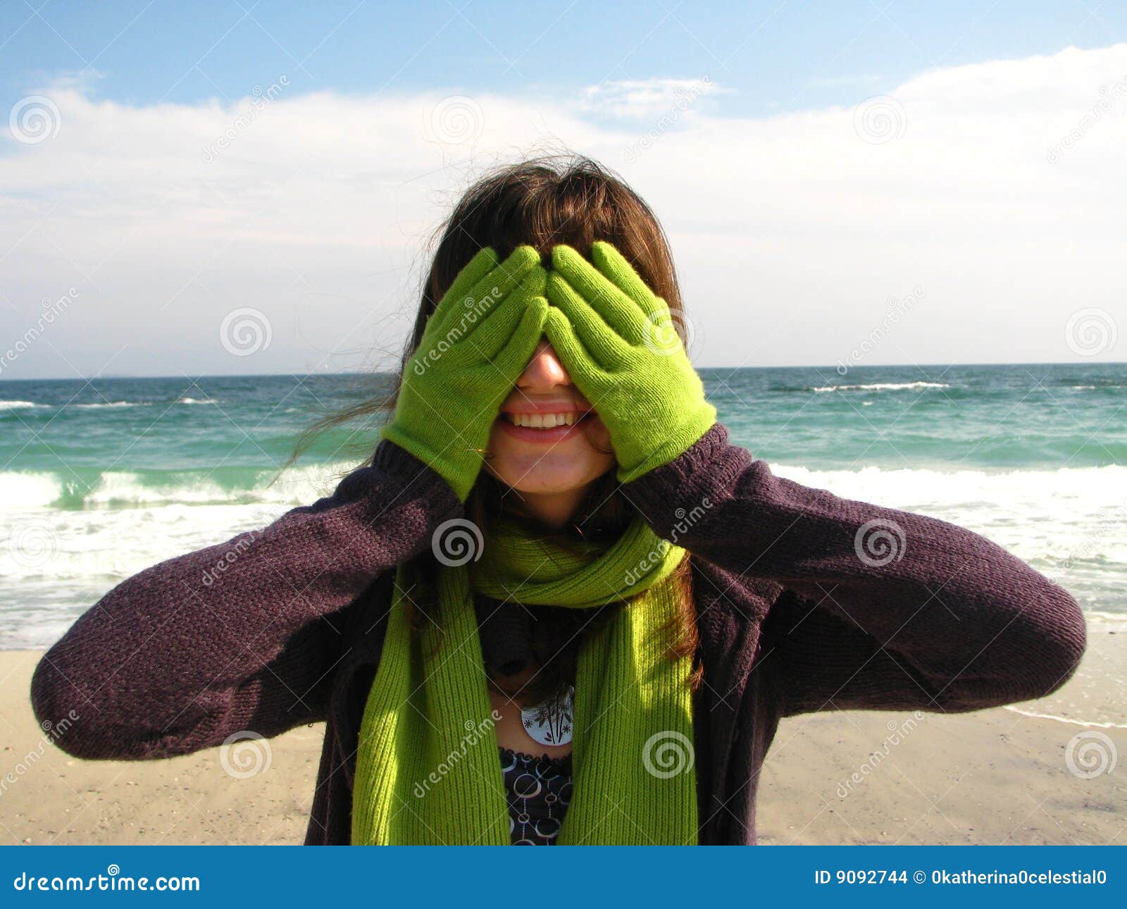 Smiling girl on the beach stock photo. Image of lady, glamour - 9092744