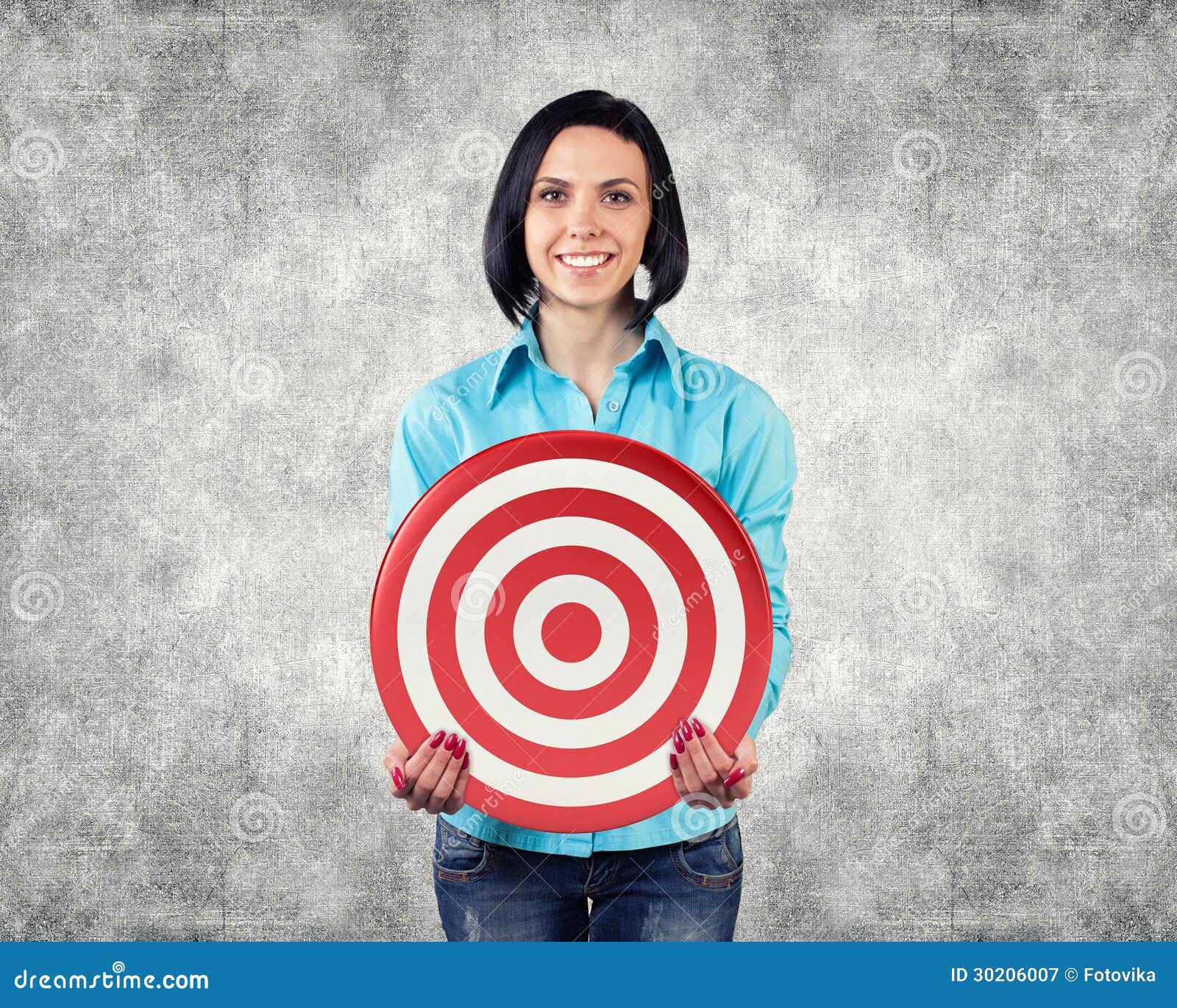 Girl with a target stock image. Image of sales, showing - 30206007