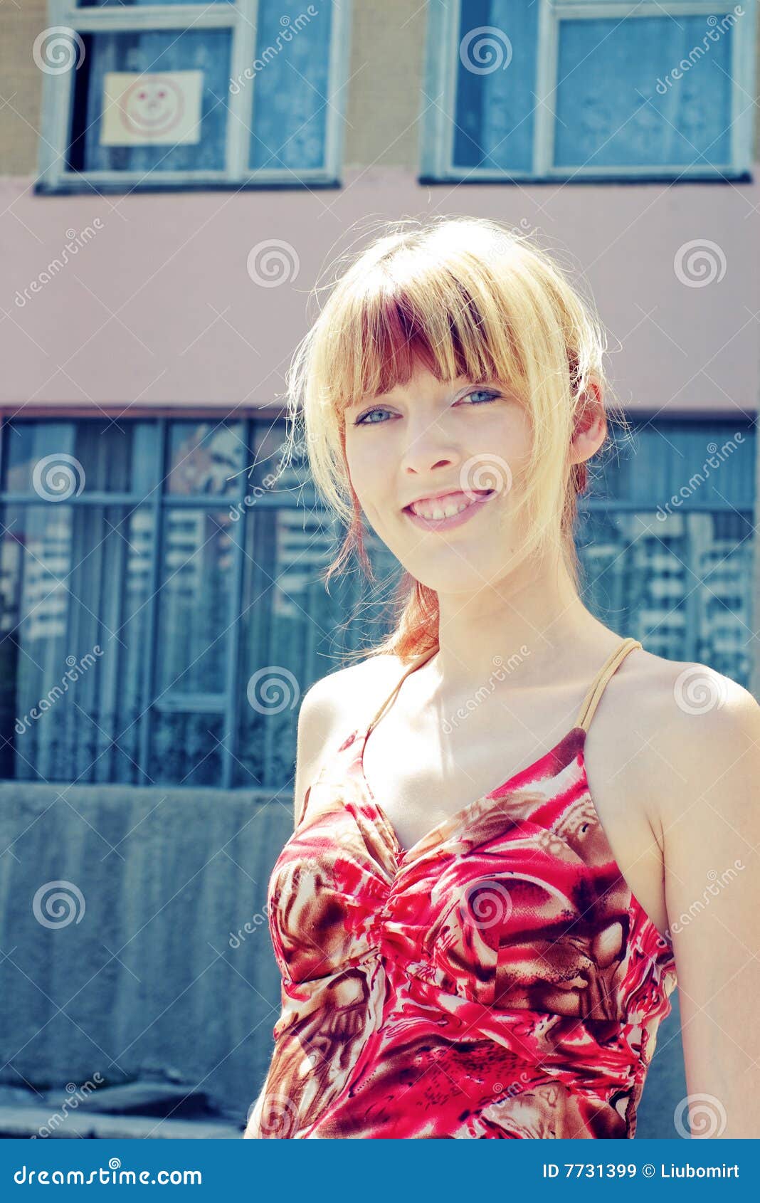 Smiling Girl with Blue Eyes Stock Image - Image of positive, smile: 7731399