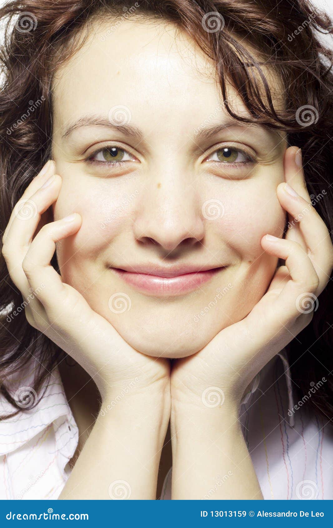 Smiling Girl, Close Up stock image. Image of female, green - 13013159