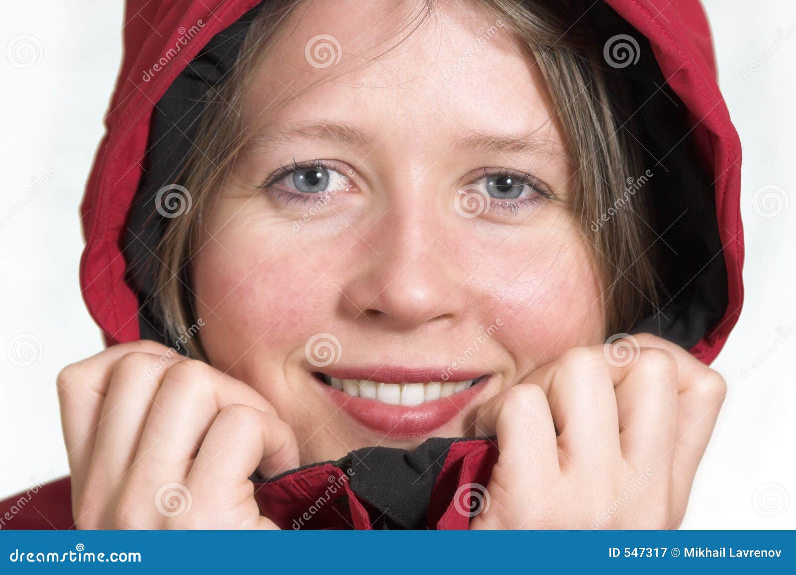 Smiling Girl in a Cold Winter Day Stock Image - Image of eyelash, grey ...