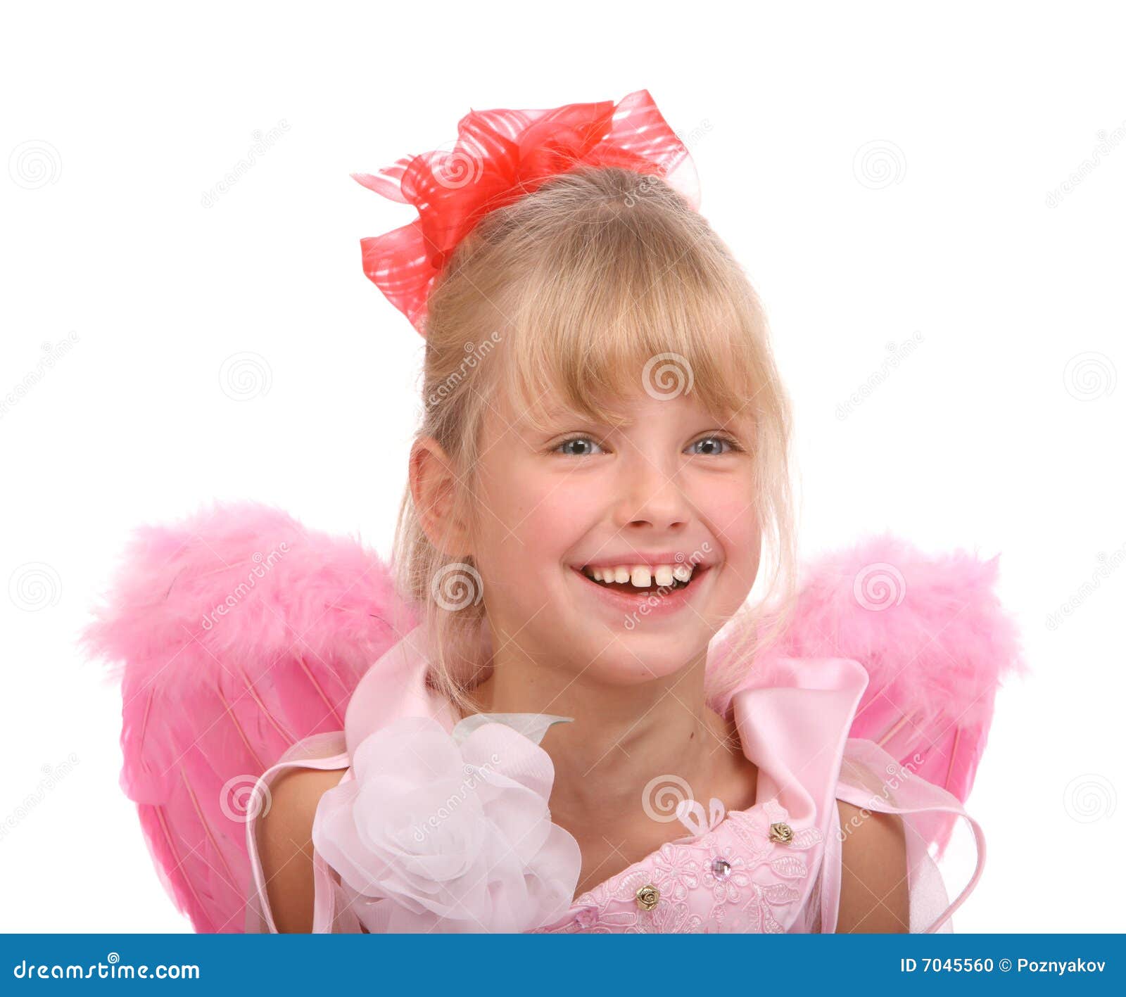 The Smiling Girl in Costume of Angel. Stock Photo - Image of expression ...