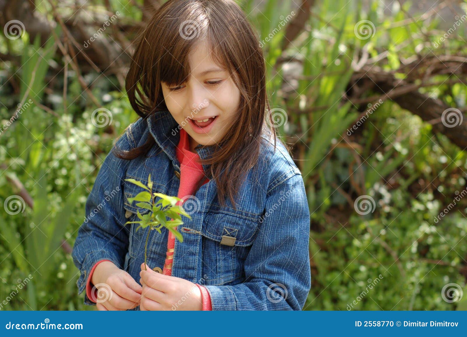 Smiling Girl in Countryside Stock Photo - Image of plants, picturesque ...