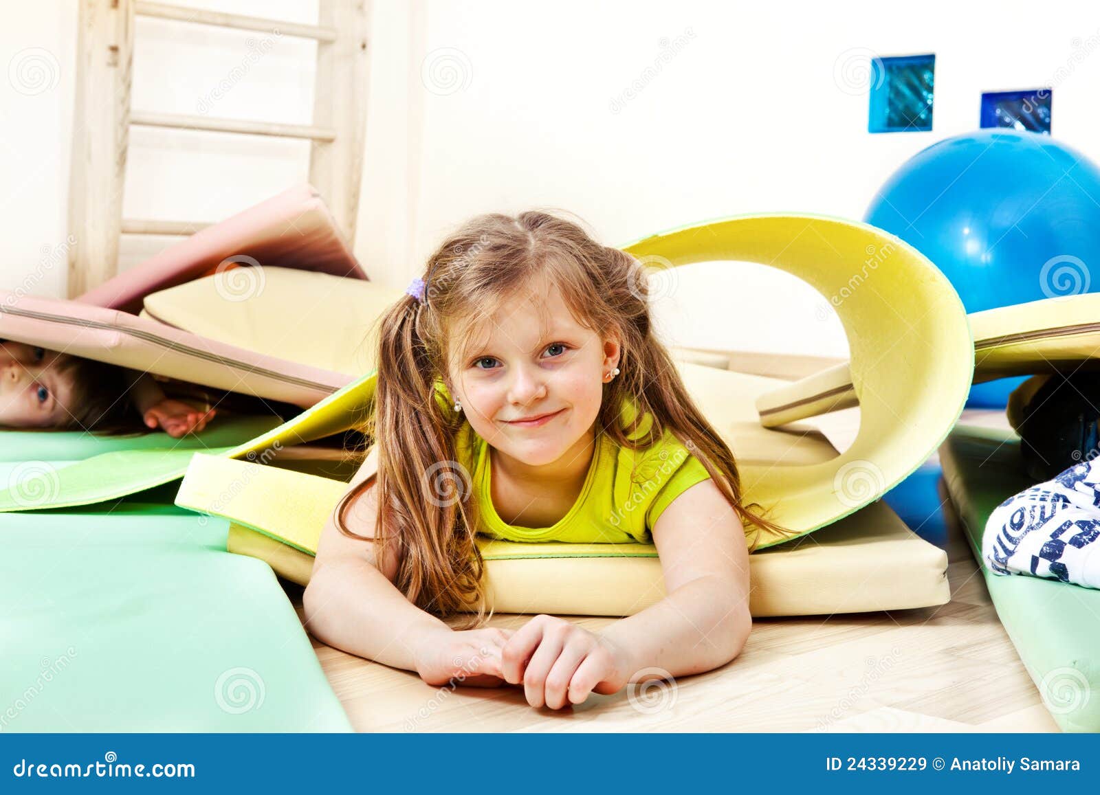 Smiling girl in gym stock image. Image of sport, students - 24339229