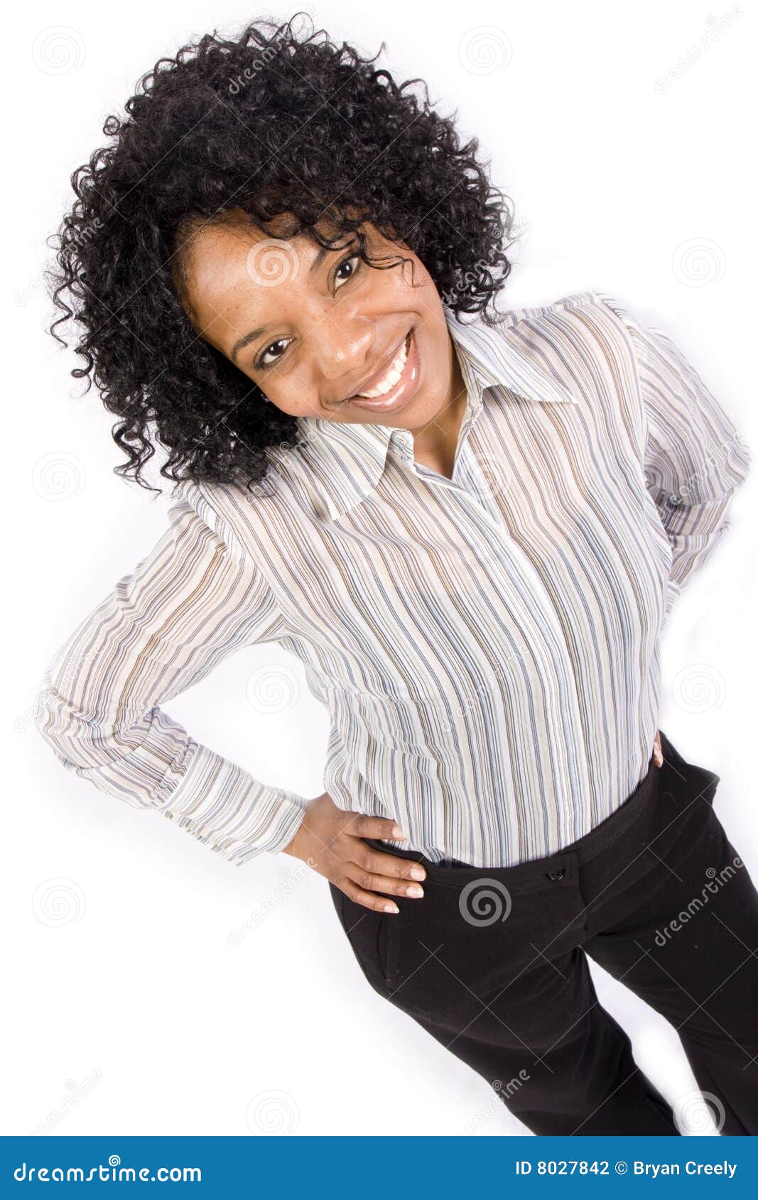 Smiling Girl with Hands on Hips Stock Photo - Image of girl, business ...
