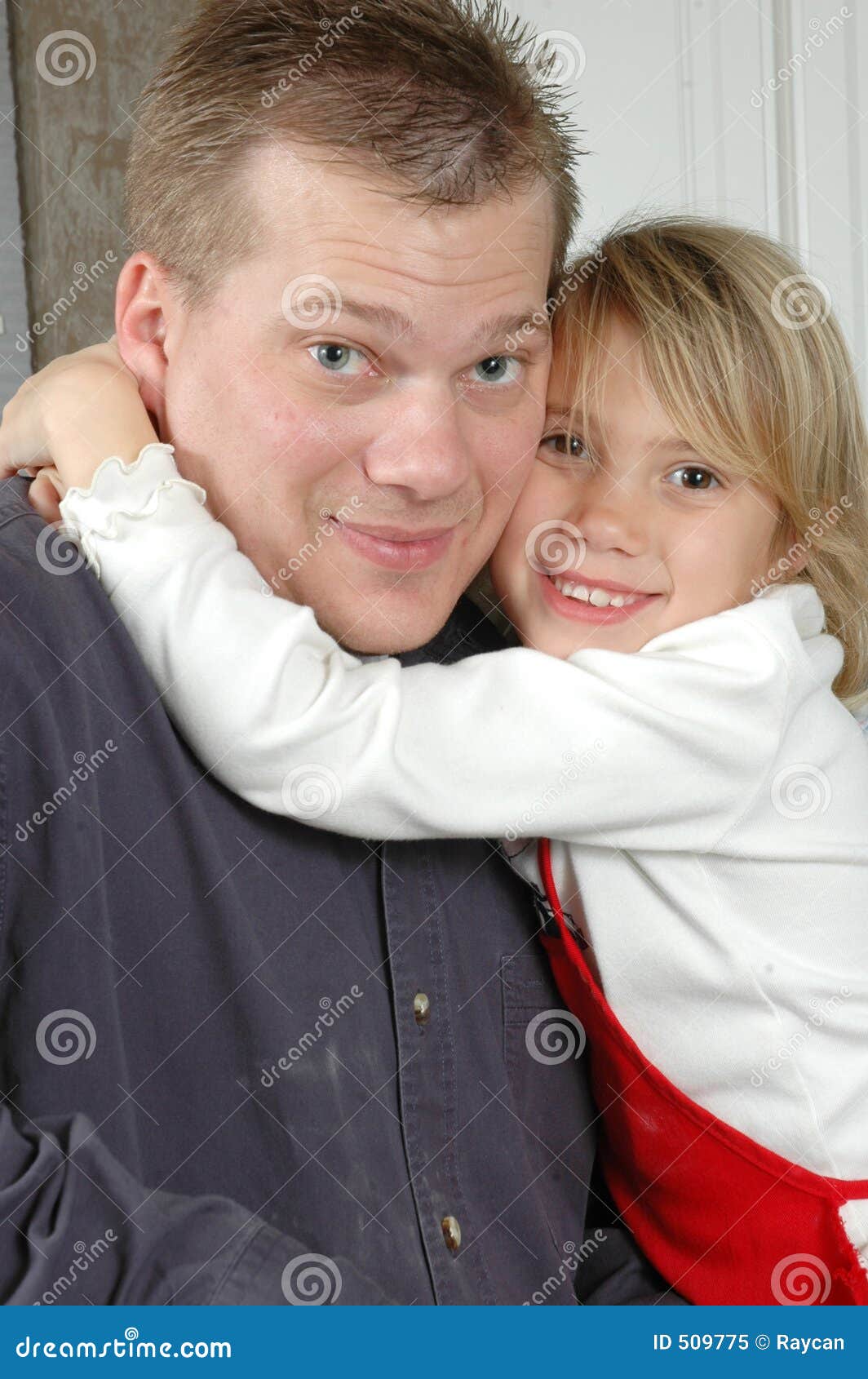 Smiling Girl Hugging Father Stock Image - Image of father, details: 509775