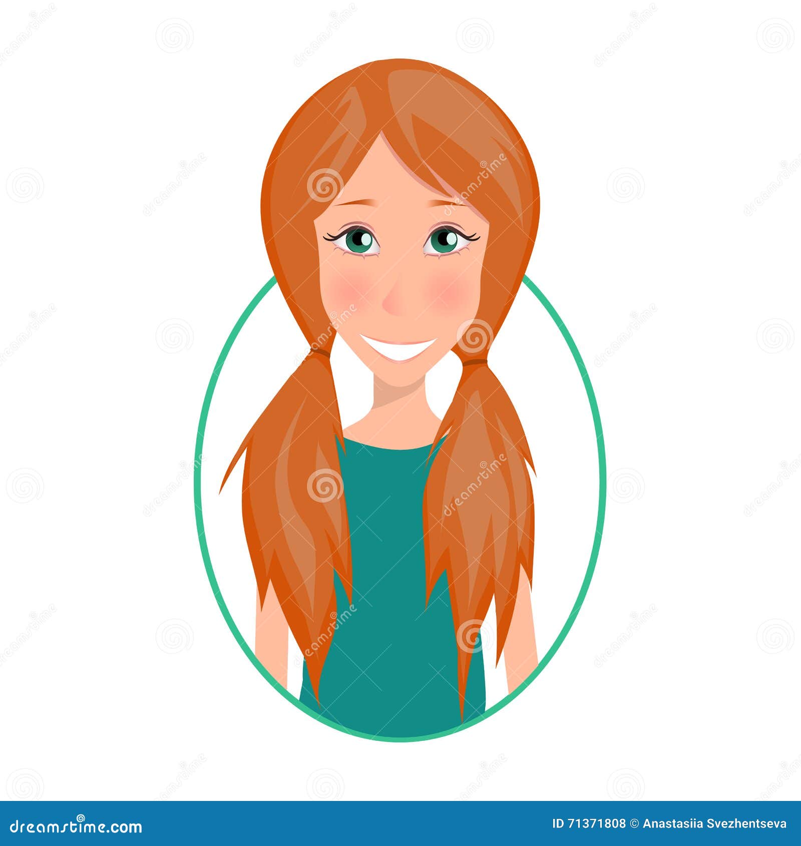 Smiling Girl stock illustration. Illustration of flat - 71371808