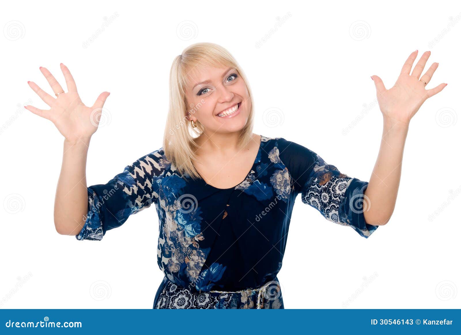 Smiling Girl in Joyful Admiration Stock Image - Image of attractive ...