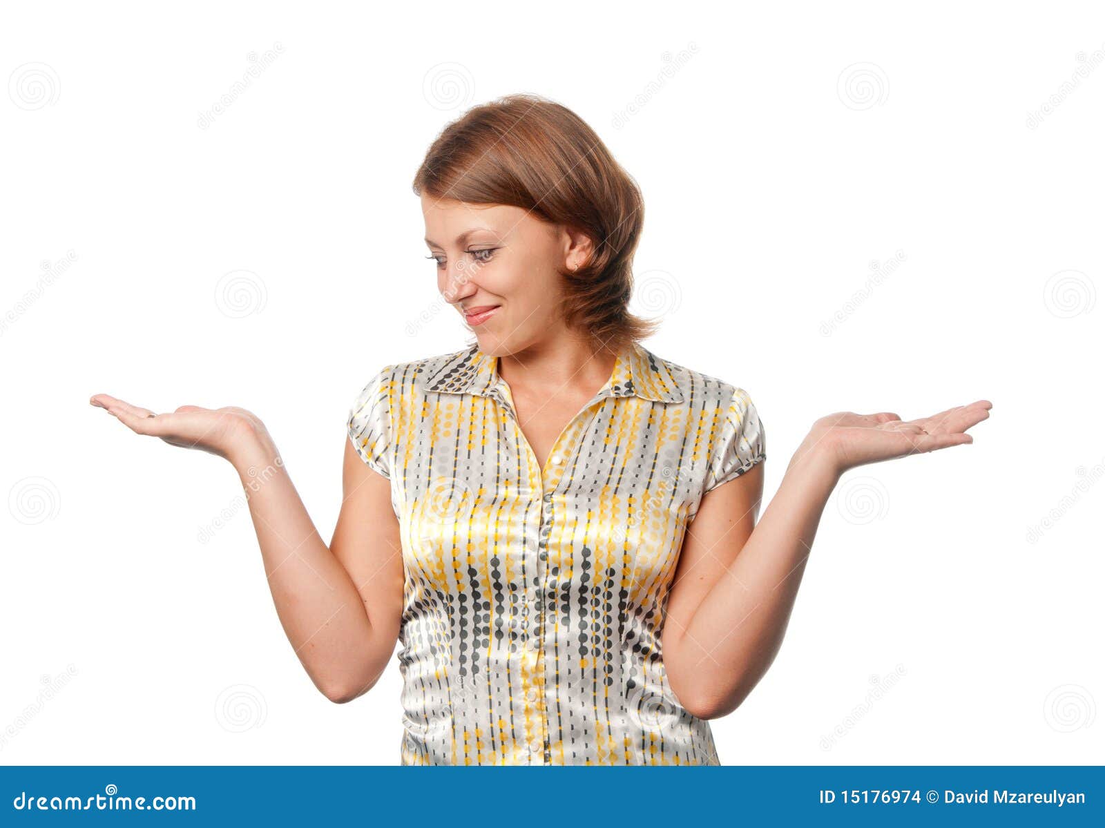 Smiling Girl Makes the Choice Stock Photo - Image of choose, woman ...