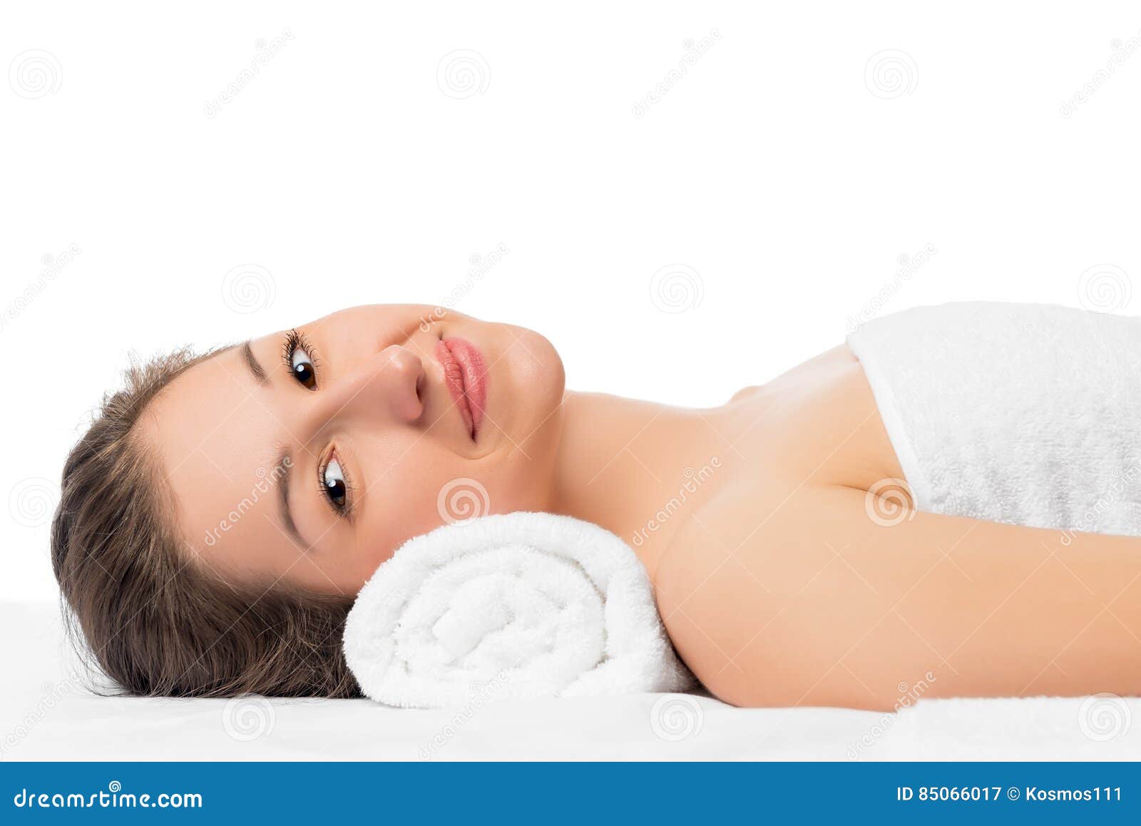 Smiling Girl On A Massage Table Stock Image Image Of Relax Beauty