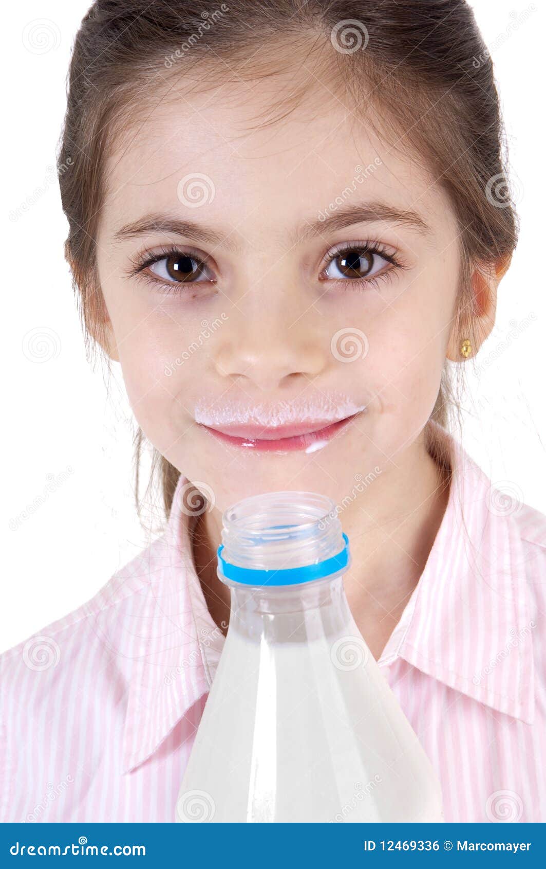 Smiling girl with milk stock photo. Image of background - 12469336