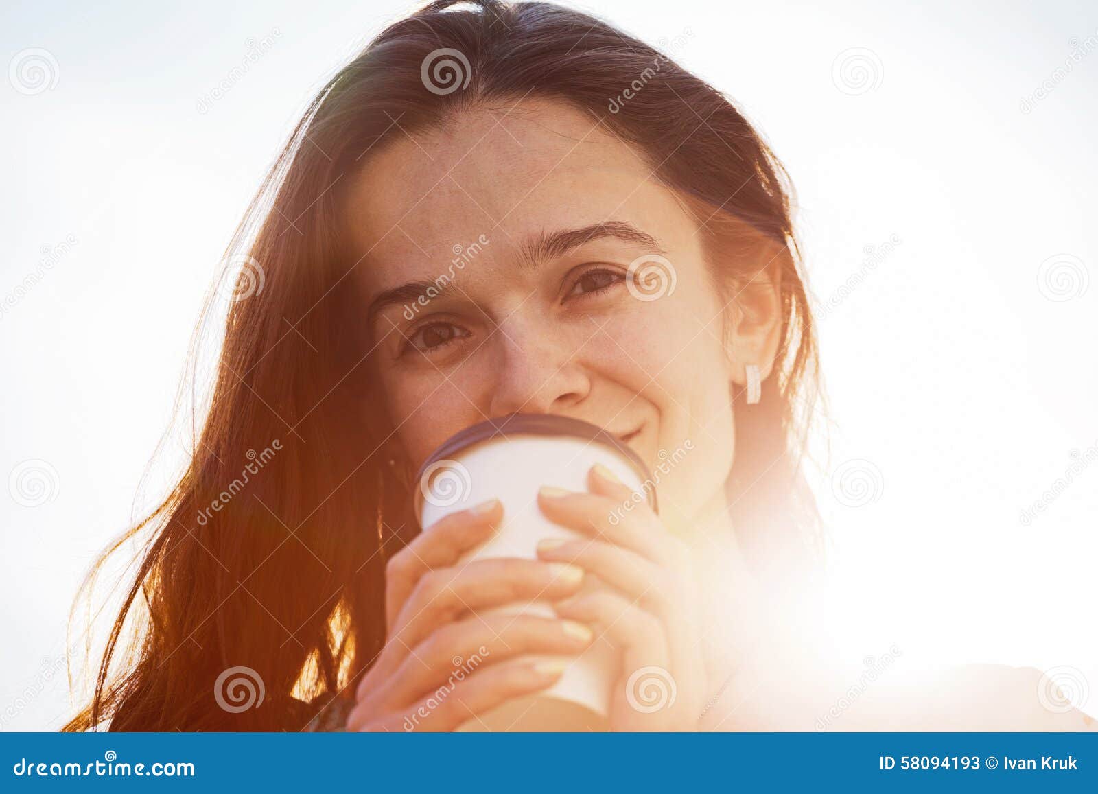Smiling Girl with Morning Coffee Stock Image - Image of girl, espresso ...