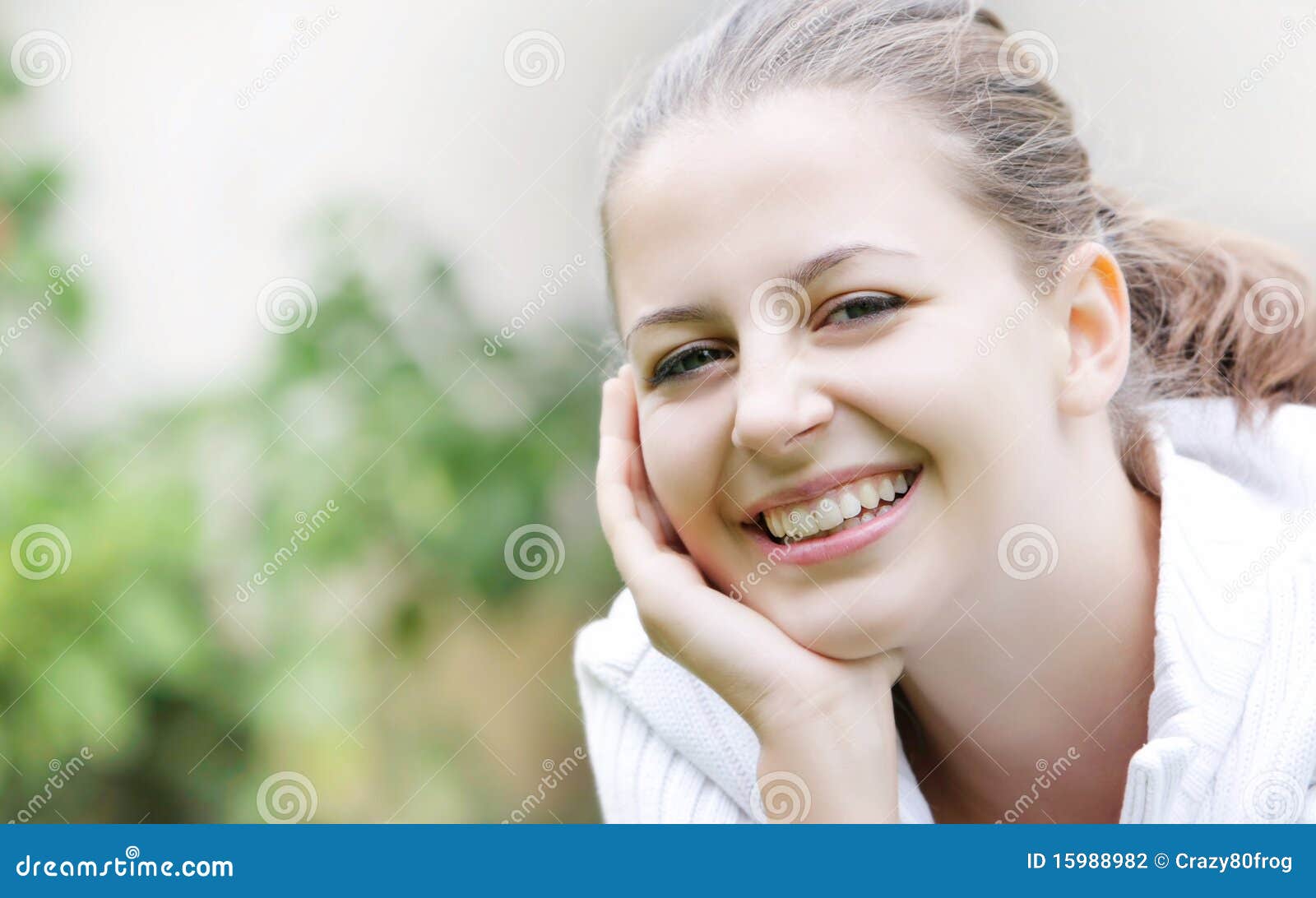 Smiling Girl on Natural Background Stock Photo - Image of natural ...