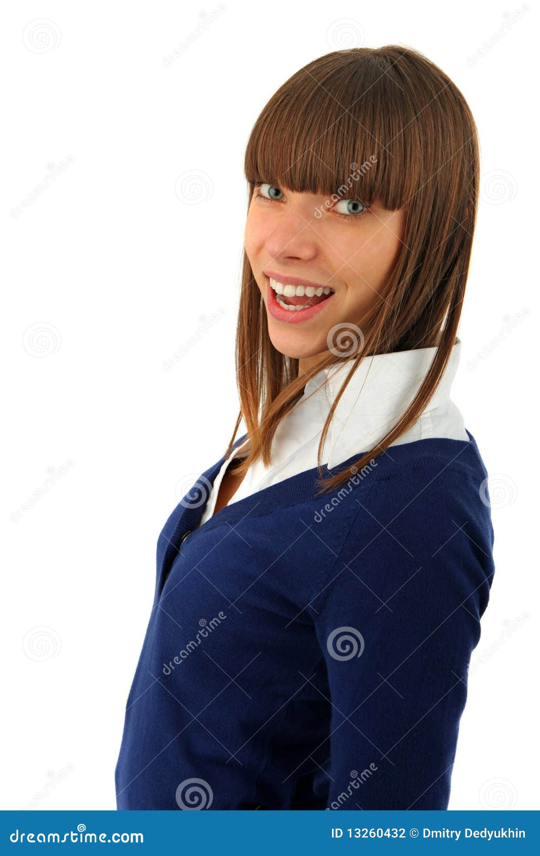 Smiling girl portrait stock photo. Image of happy, long - 13260432