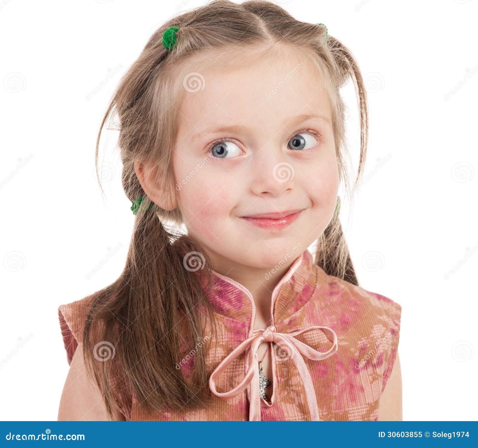 Smiling Girl Portrait Isolated Stock Image - Image of face, braid: 30603855