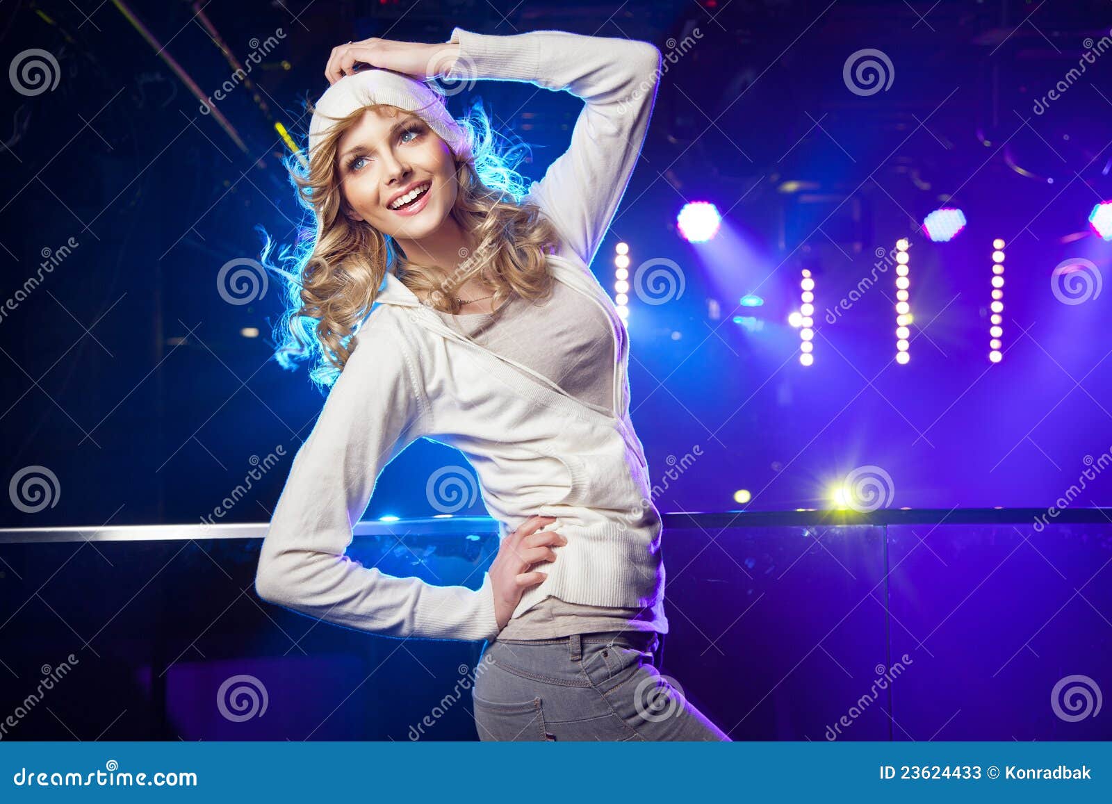 Smiling girl posing stock image. Image of body, move - 23624433