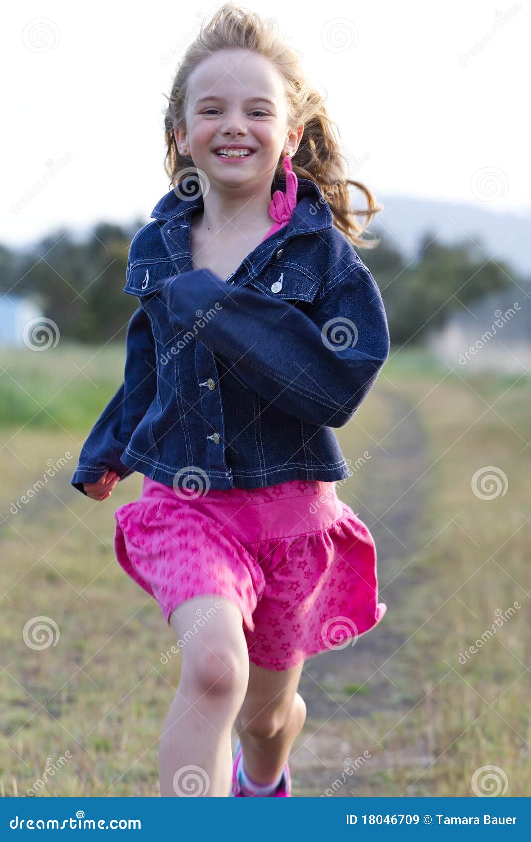 Smiling girl running stock image. Image of active, happy - 18046709