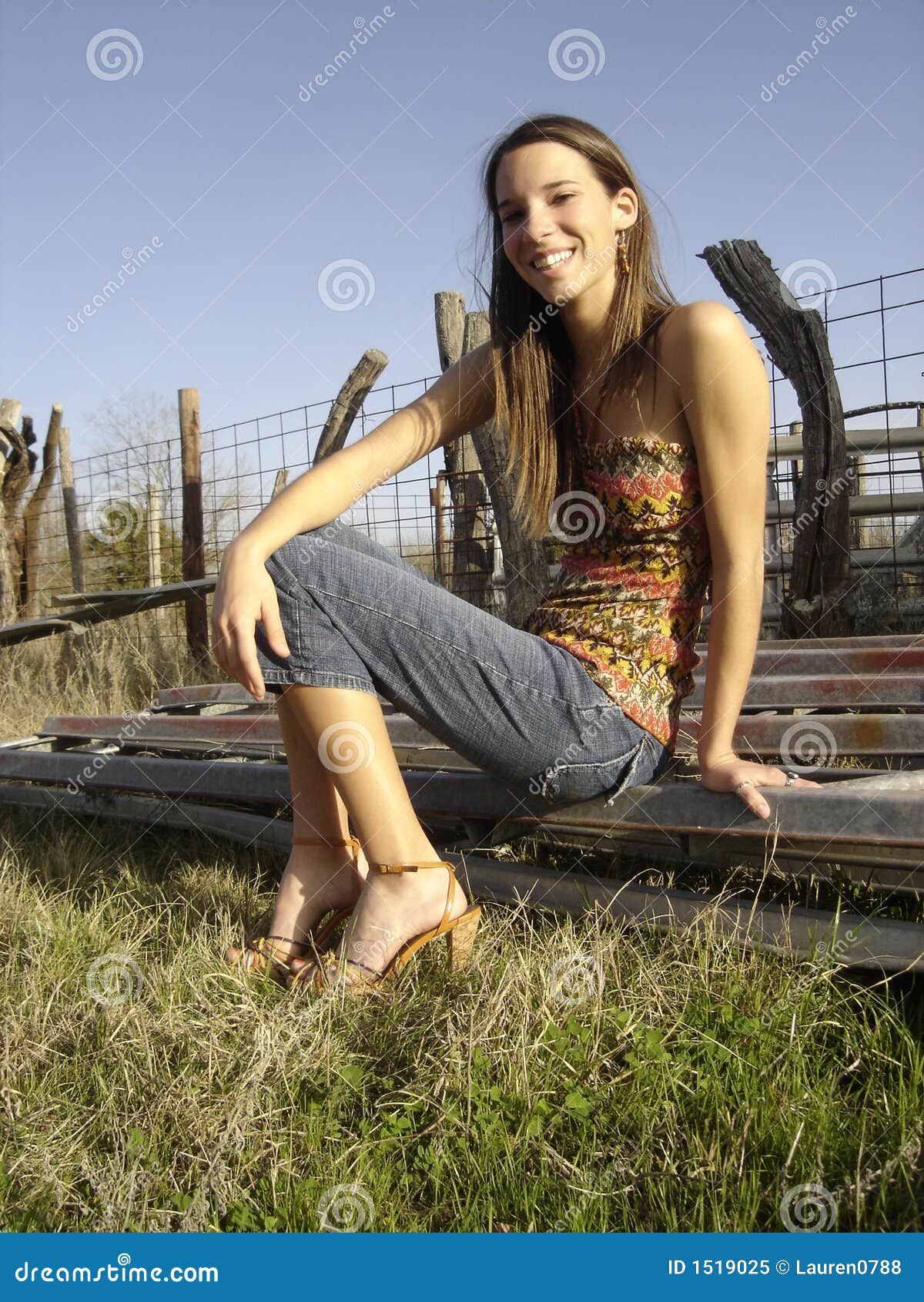 Smiling Girl in Rustic Environment Stock Image - Image of pose, rustic ...