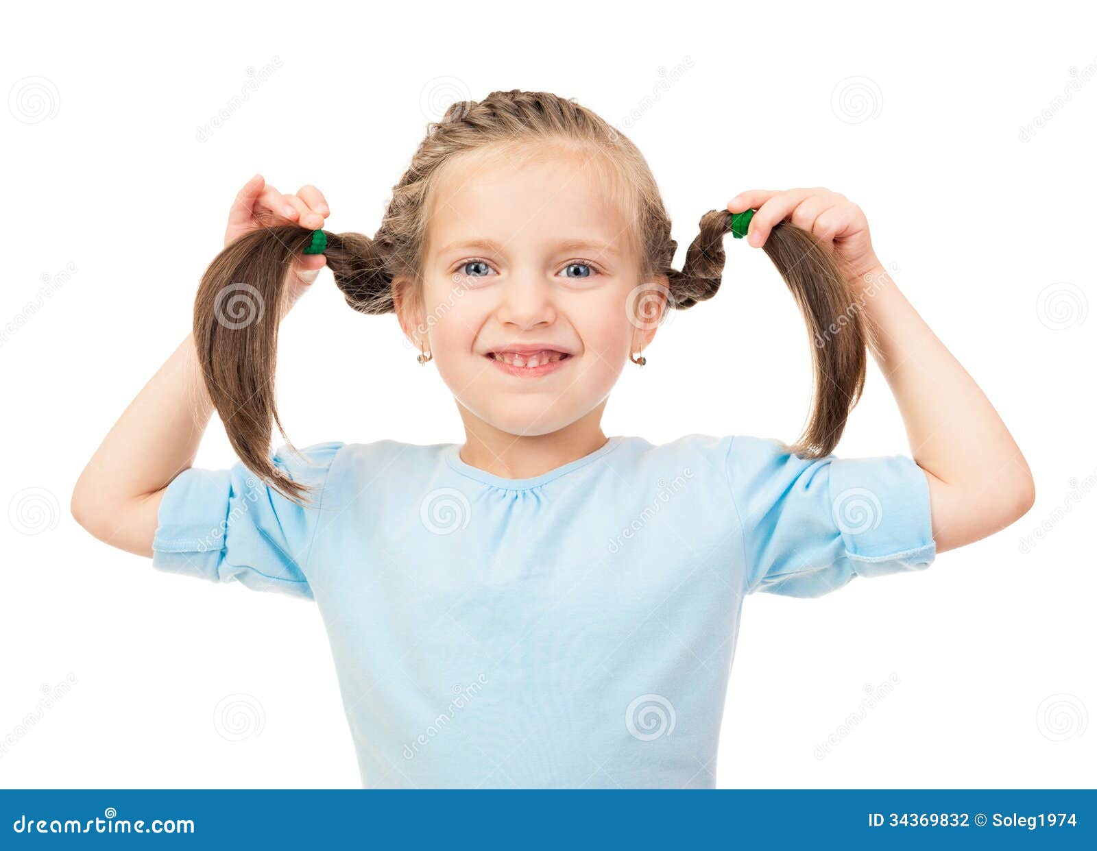 Smiling Girl Show Hairstyle Stock Photo - Image of caucasian, good ...