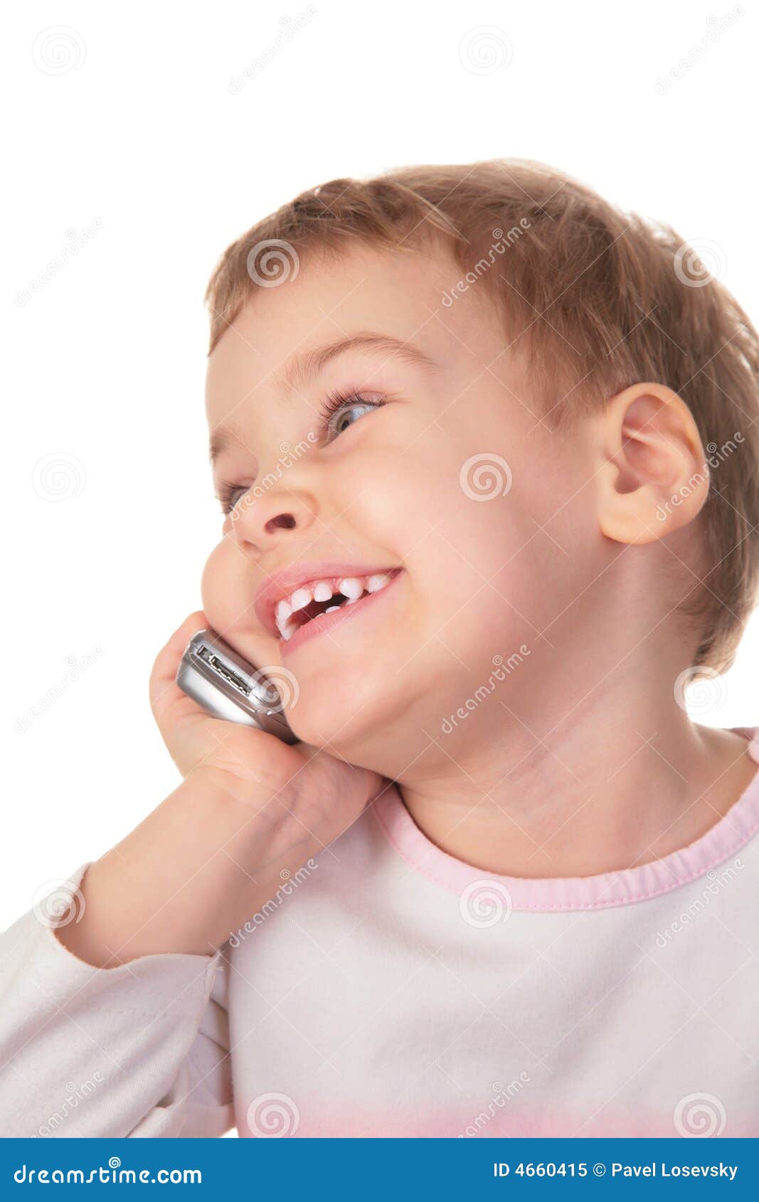 Smiling Girl Speaks on Cell Phone Stock Image - Image of happiness ...