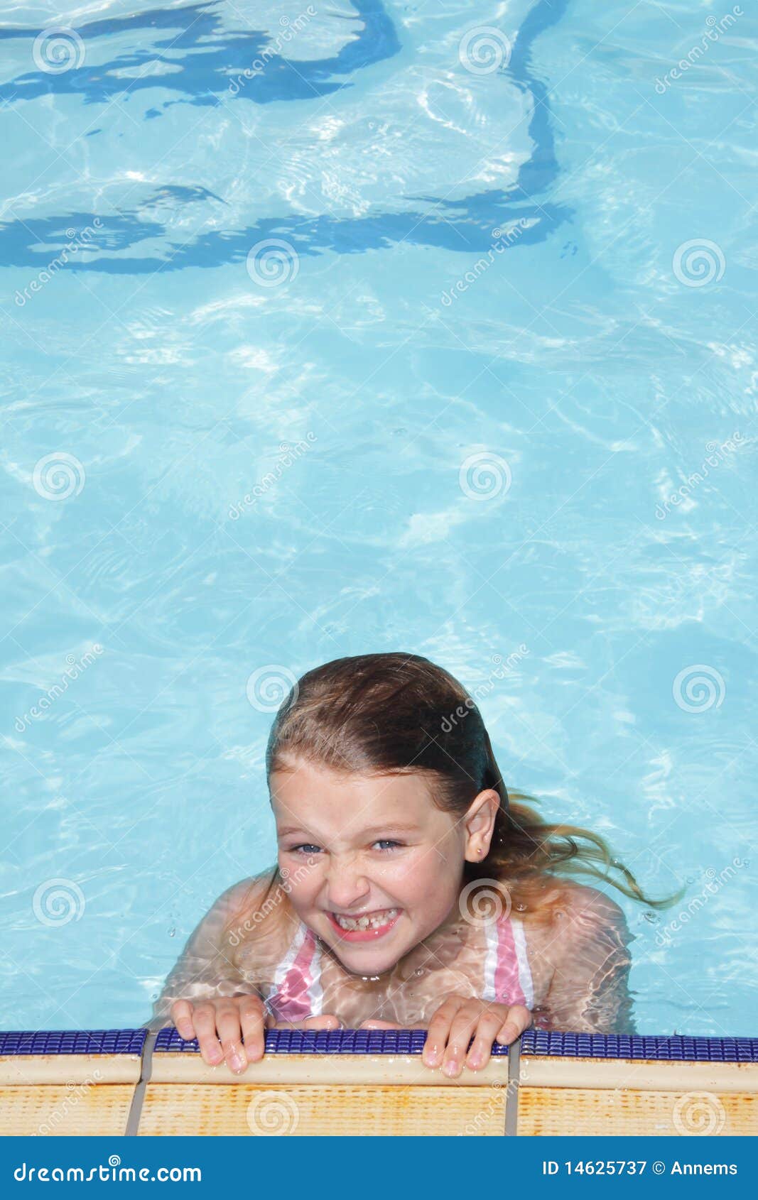Smiling Girl in Swimming Pool Stock Image - Image of daughter, summer ...