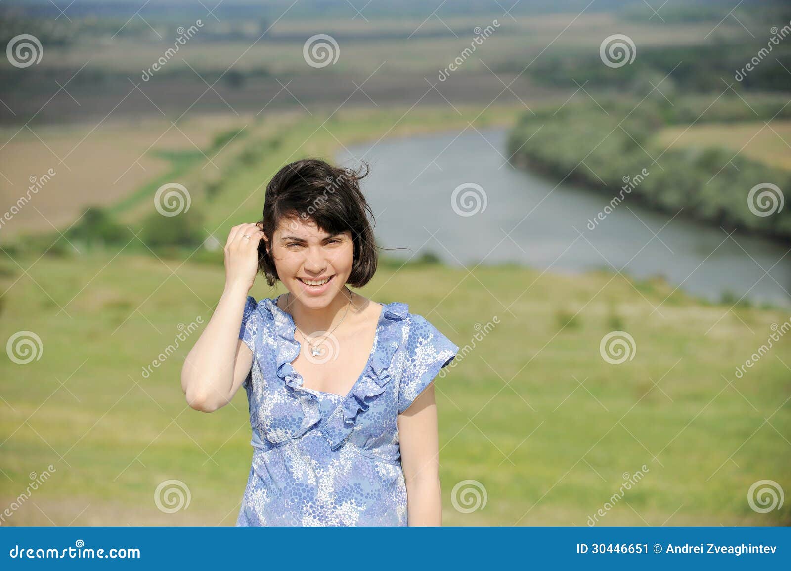 Smiling Girl and Wind stock image. Image of beauty, female - 30446651
